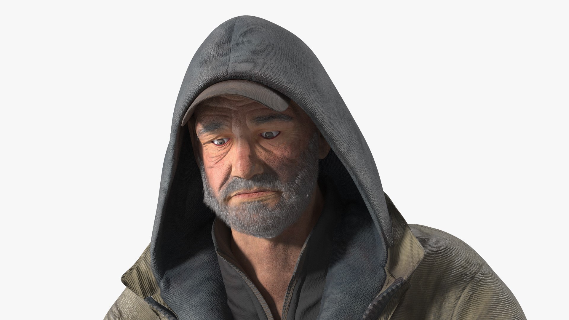 Seated Homeless Old Man 3D Model - TurboSquid 2283336