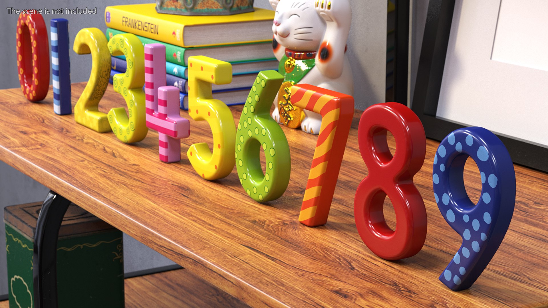 3D Model Colourful Wooden Number Set - TurboSquid 1789474