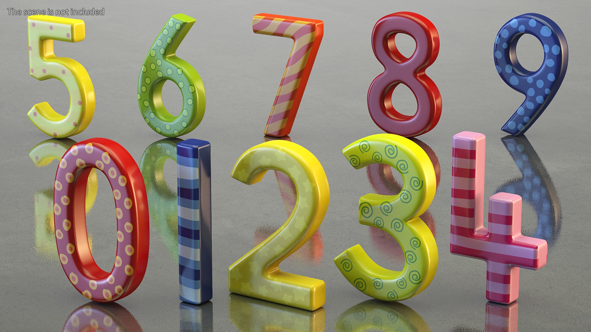 3D model Colourful Wooden Number Set - TurboSquid 1789474