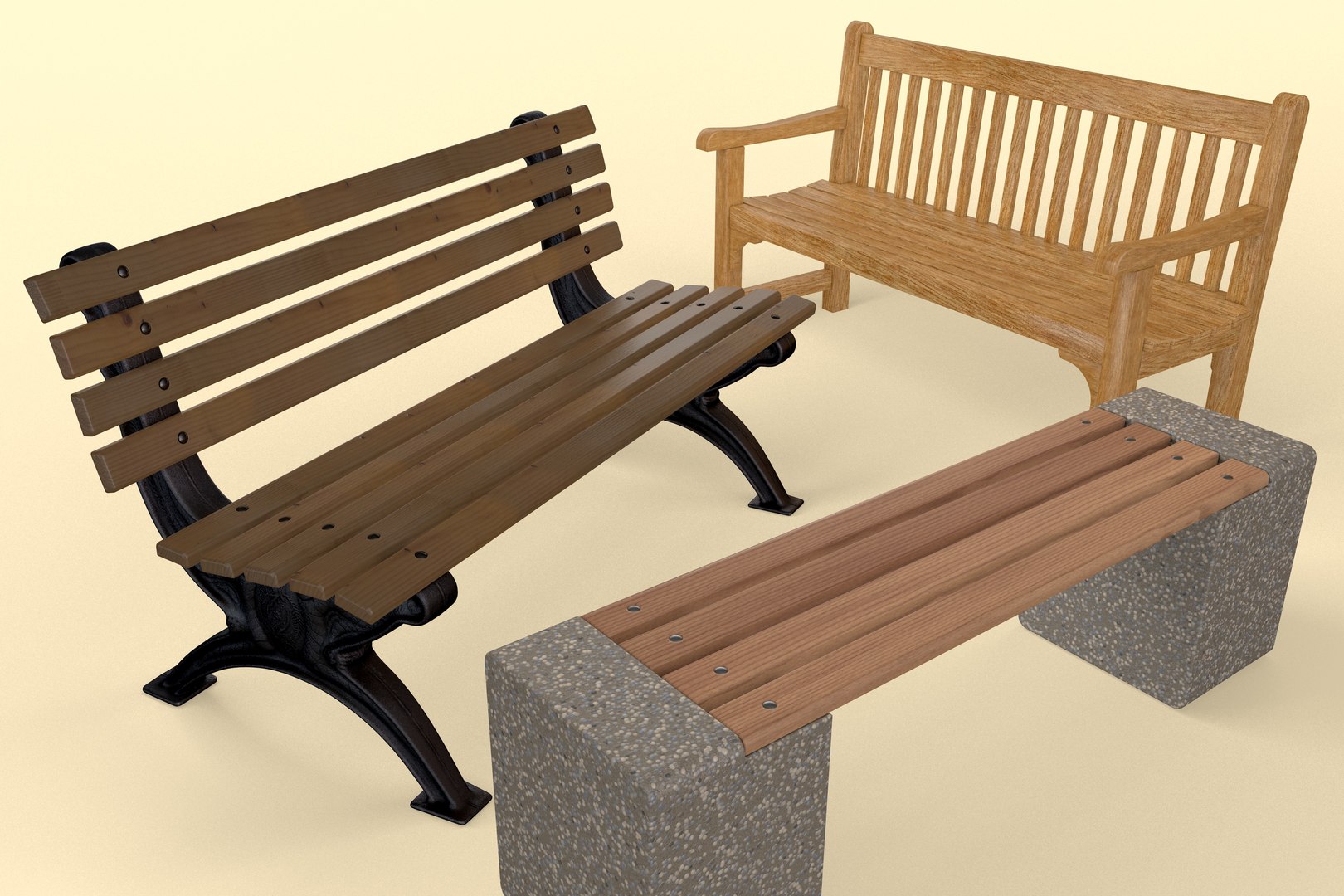 3D Park Benches - TurboSquid 2208970