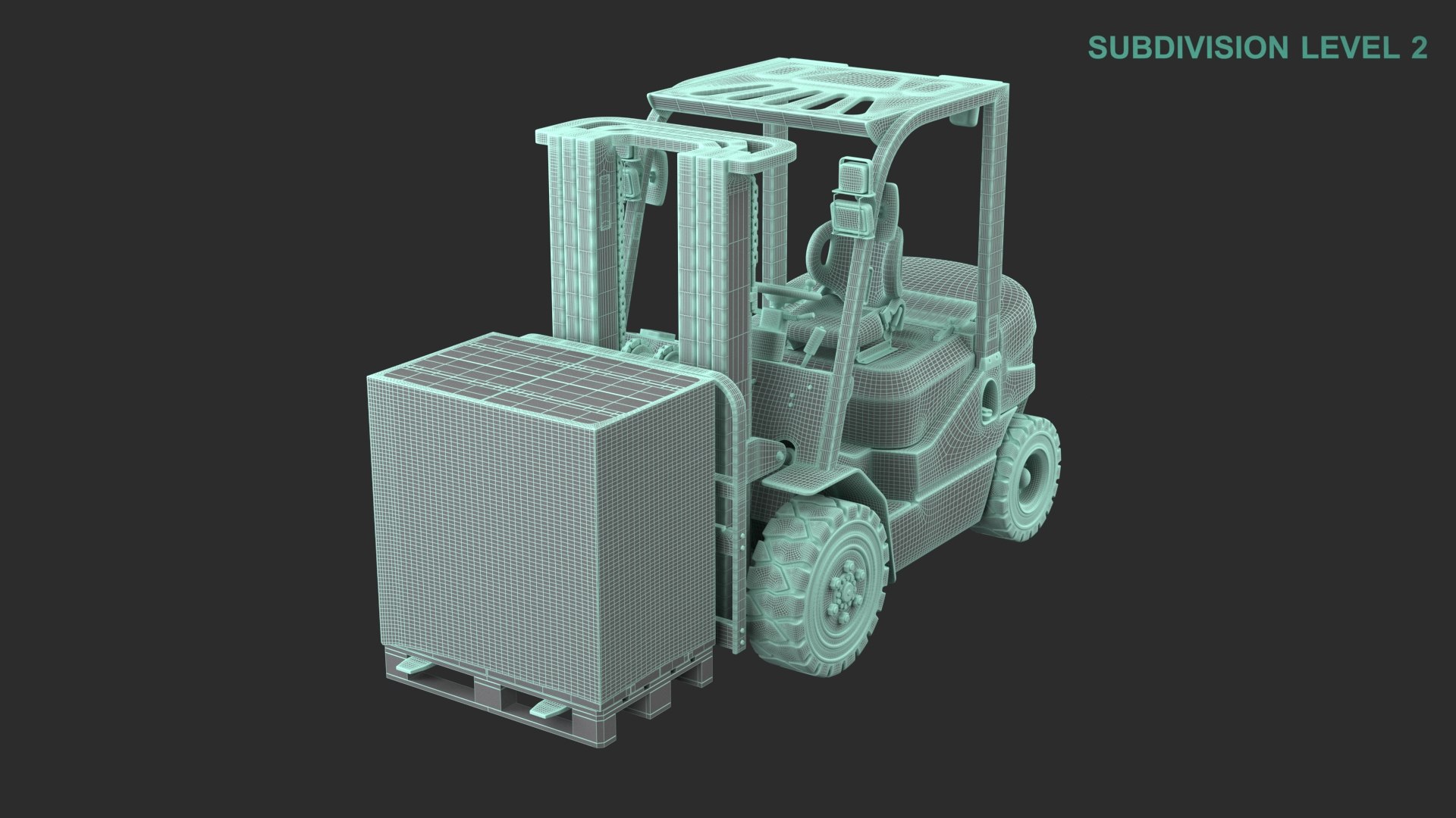 Forklift With Cargo 3D Model - TurboSquid 1864442