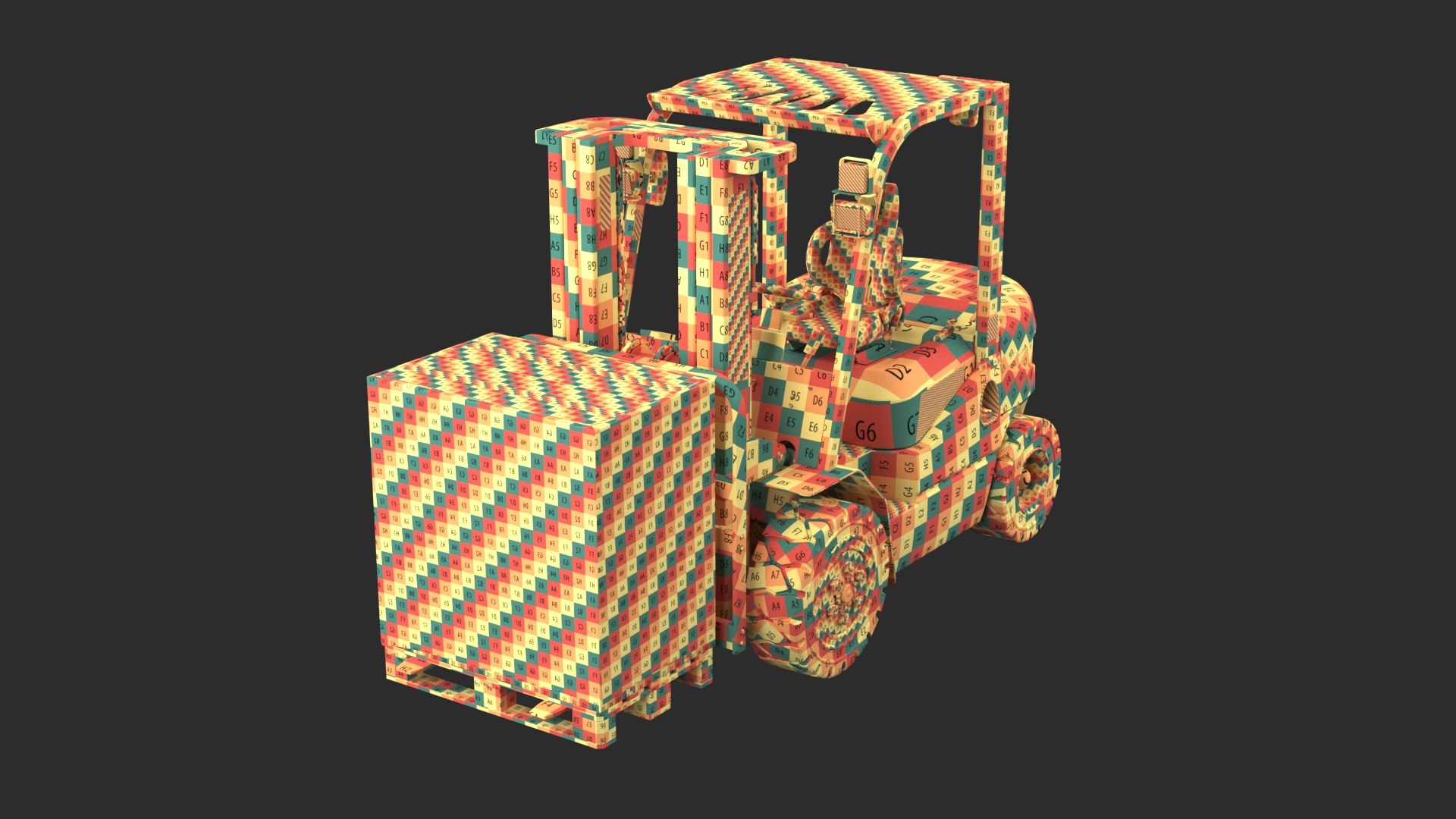 Forklift With Cargo 3D Model - TurboSquid 1864442
