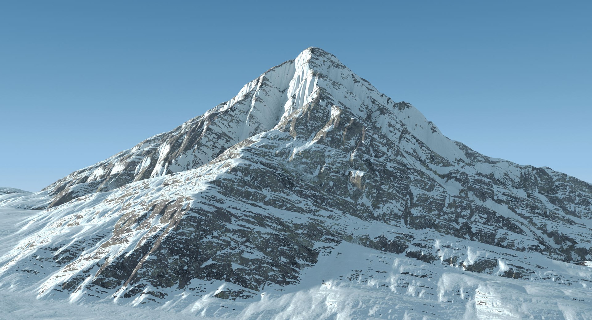 3d Model Of Mountain Range Alaska Terrain Landscape