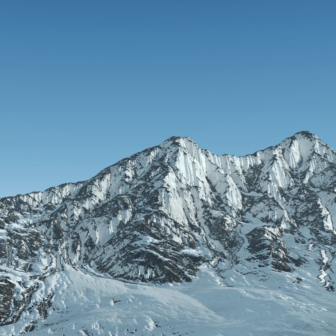 3d Model Of Mountain Range Alaska Terrain Landscape