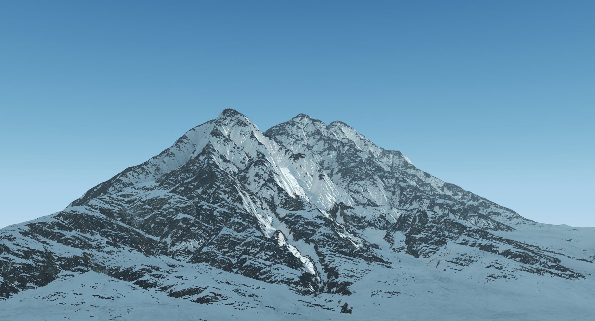 3d Model Of Mountain Range Alaska Terrain Landscape