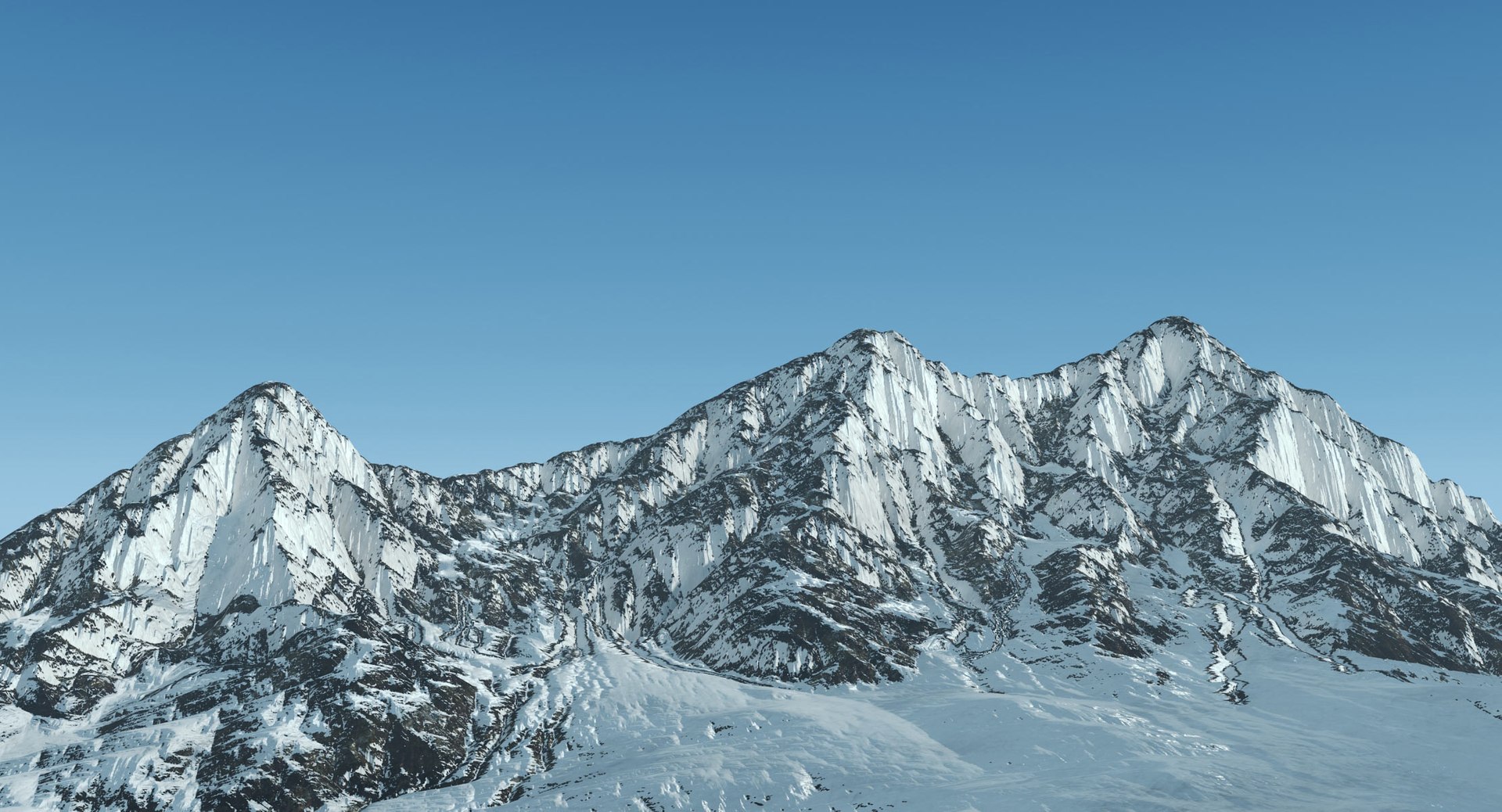 3d Model Of Mountain Range Alaska Terrain Landscape