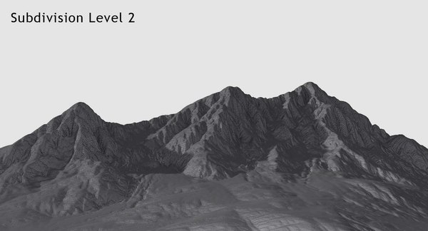 3d model of mountain range alaska terrain landscape
