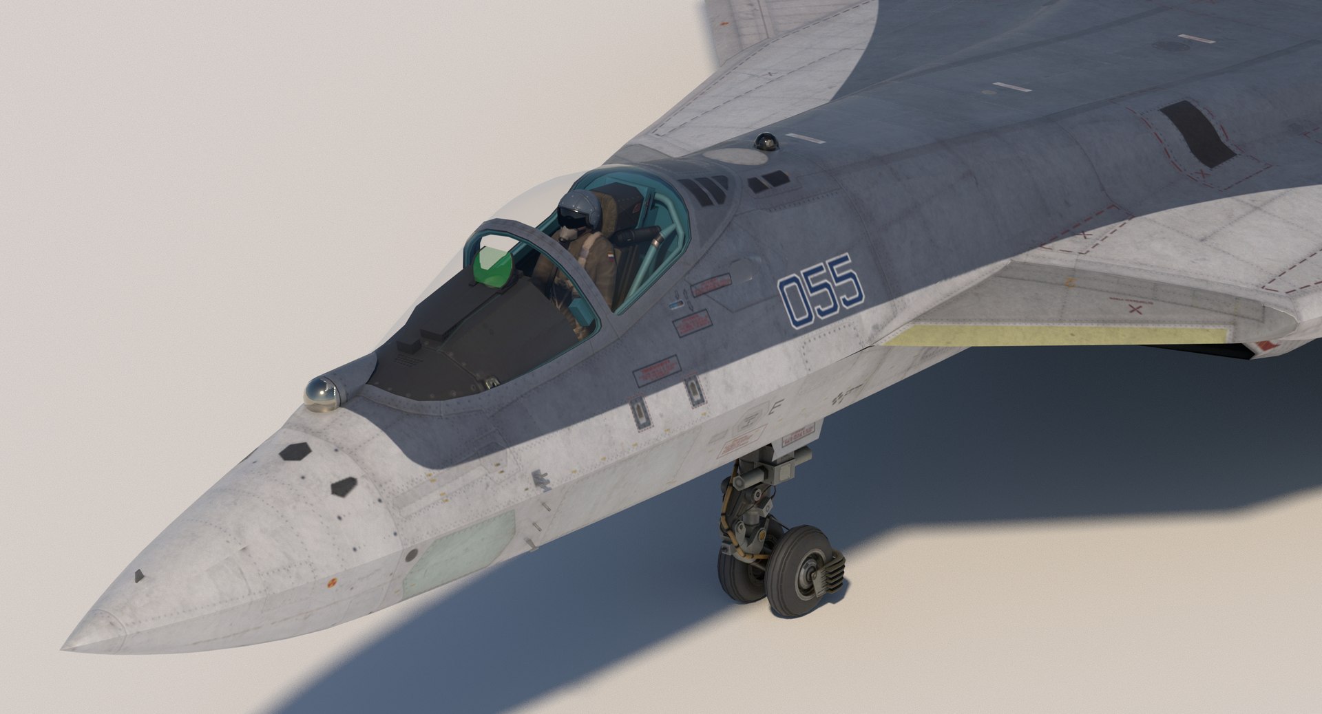 3D sukhoi su57 prototype 055 - TurboSquid 1424189