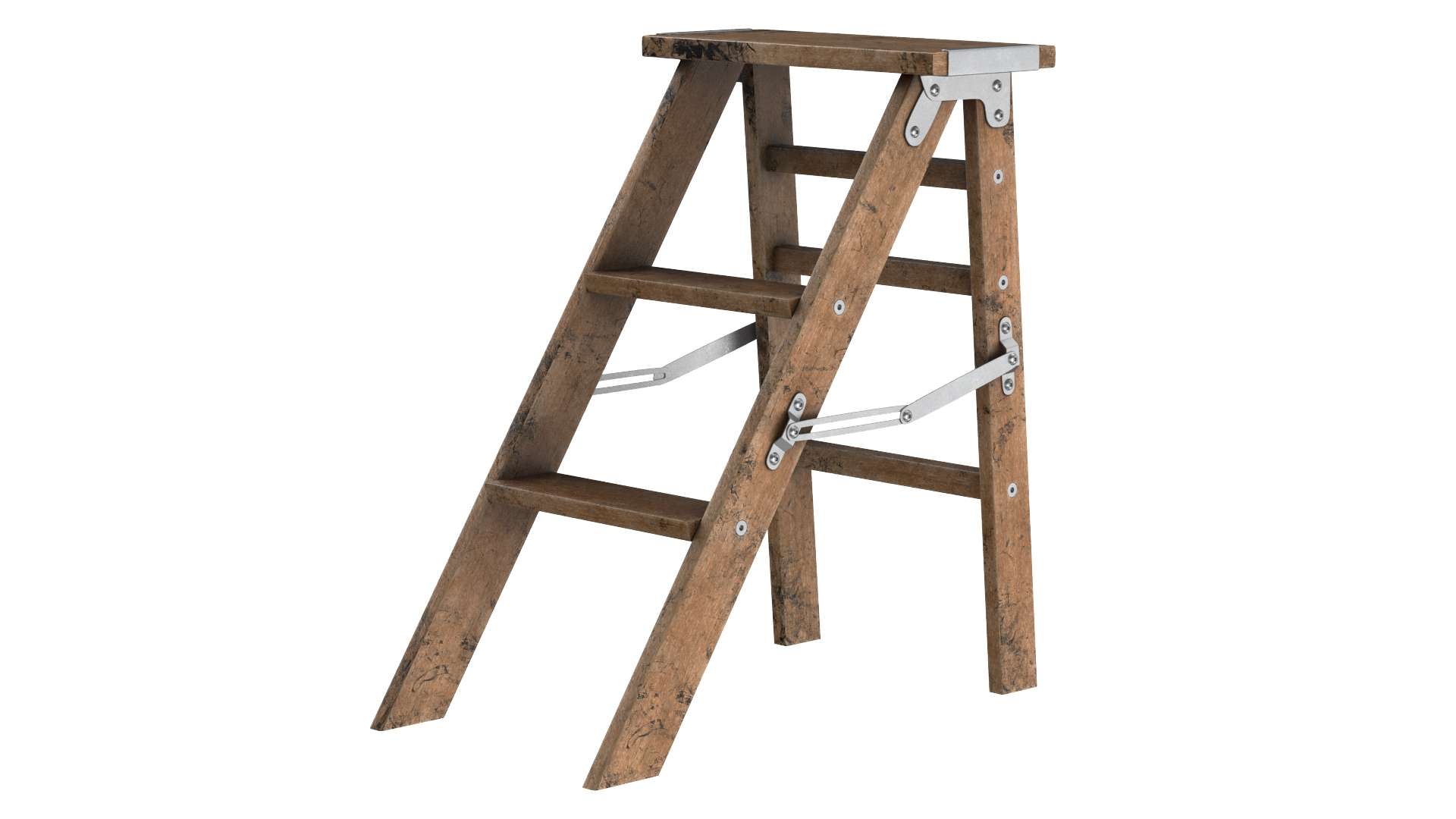 3D Three Detailed Stepladders model - TurboSquid 2086027