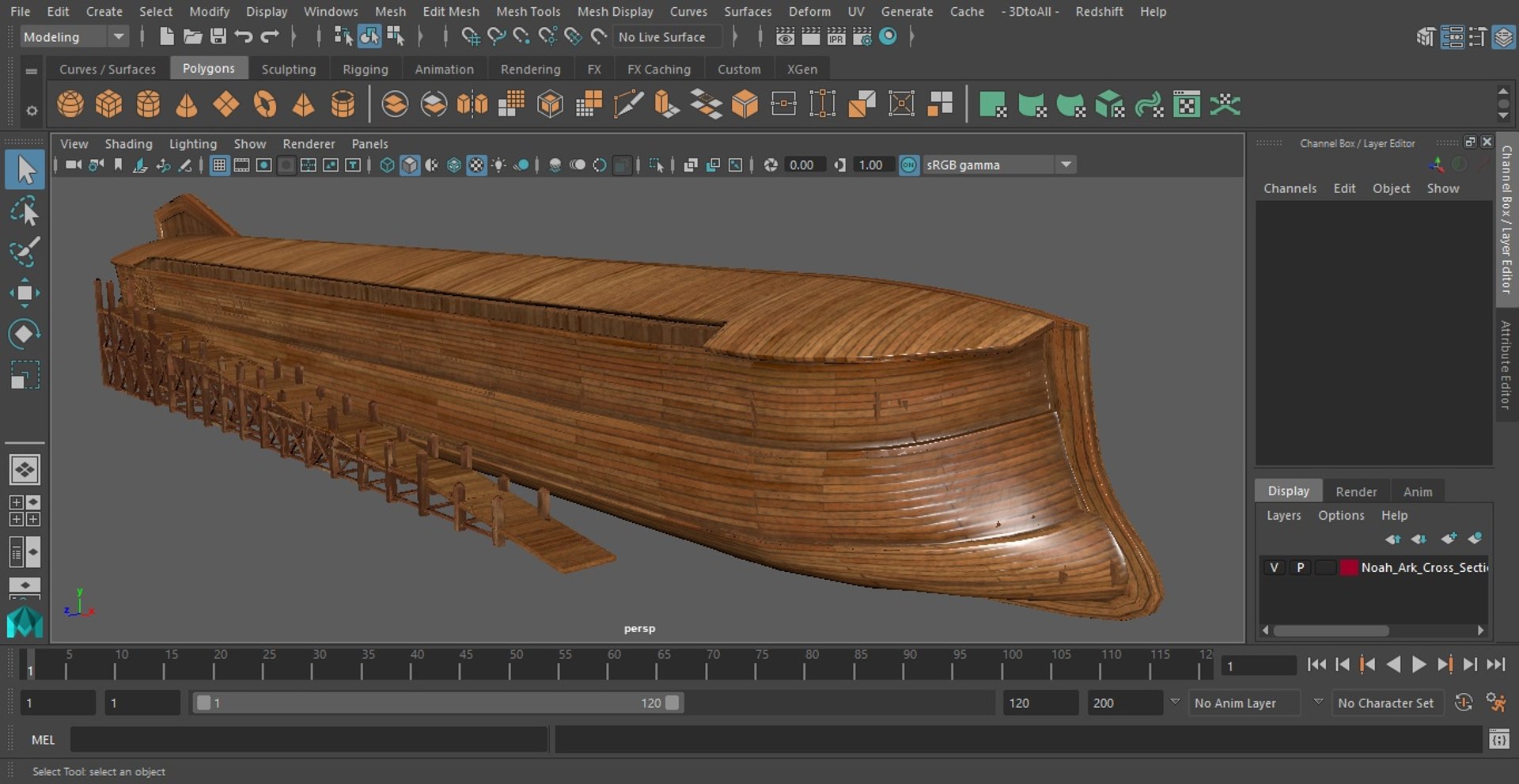 Noah Ark Cross Section with transparency 3D model - TurboSquid 1785482