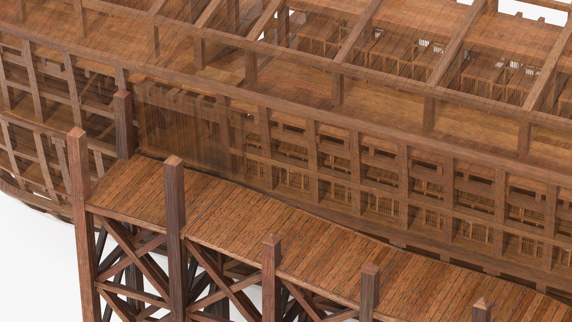 Noah Ark Cross Section with transparency 3D model - TurboSquid 1785482
