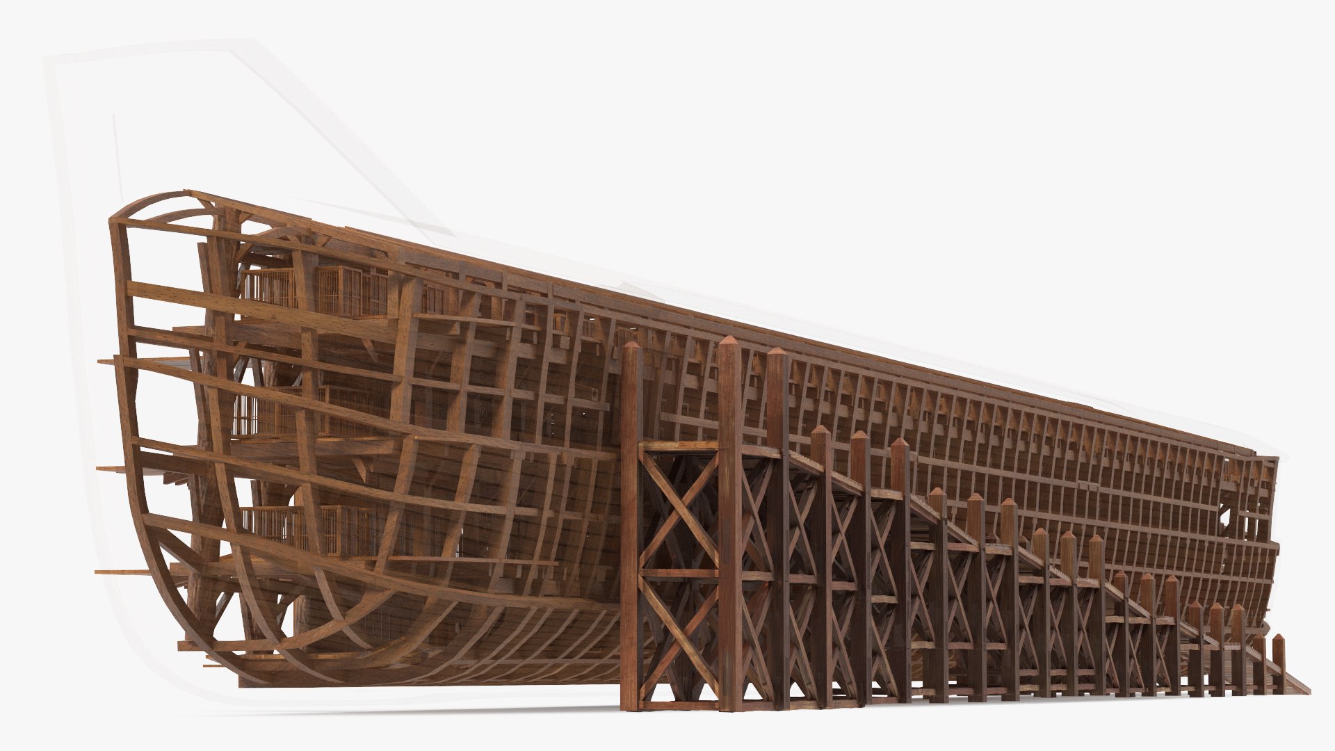 Noah Ark Cross Section with transparency 3D model - TurboSquid 1785482