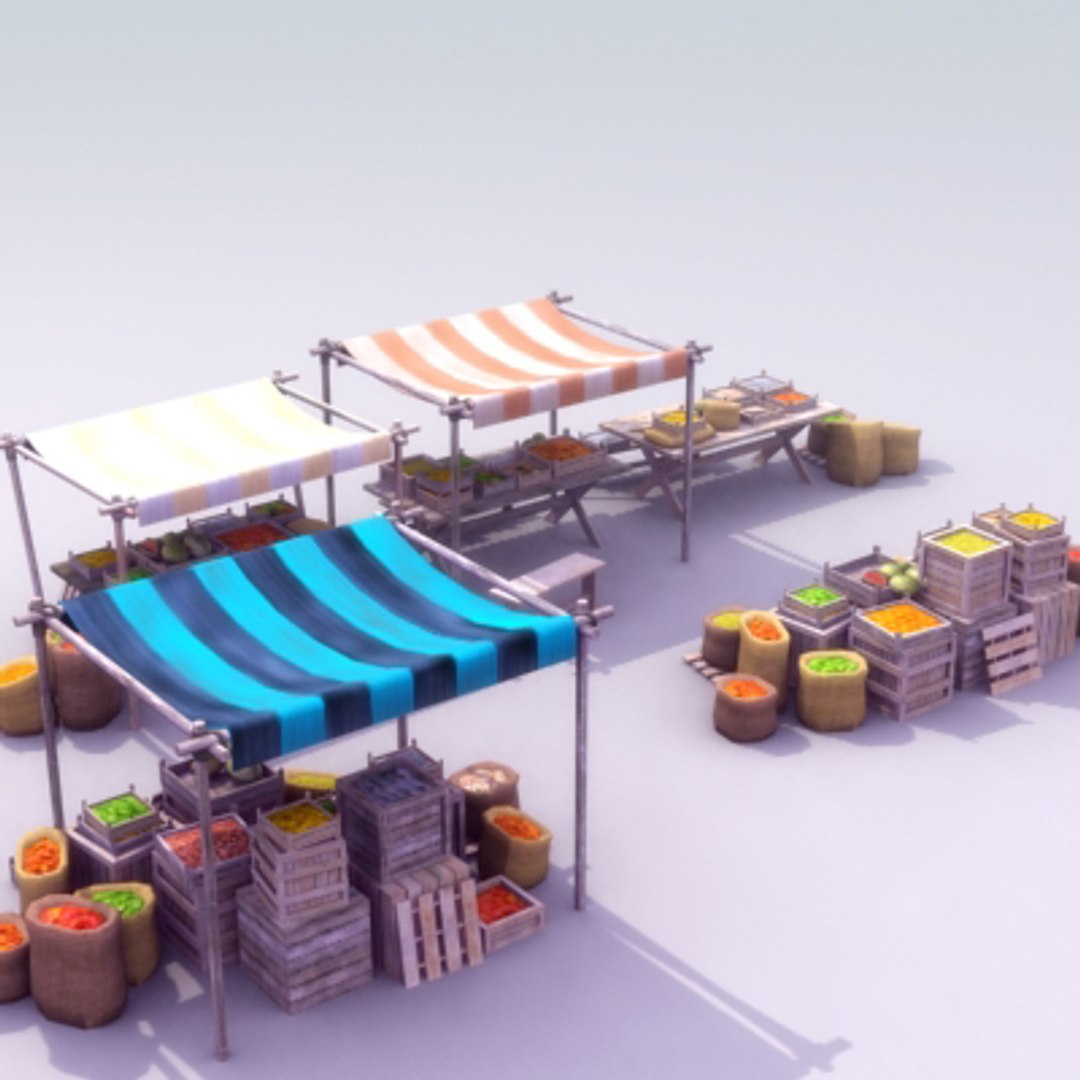 market stall 3d model