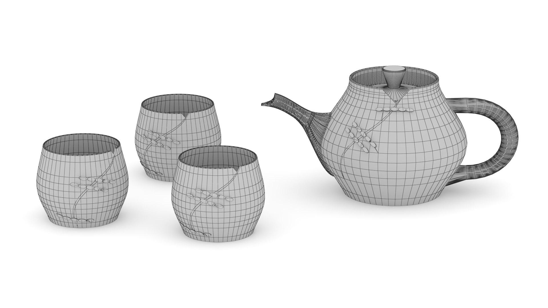 Chinese Tea Set 3D Model - TurboSquid 2054811