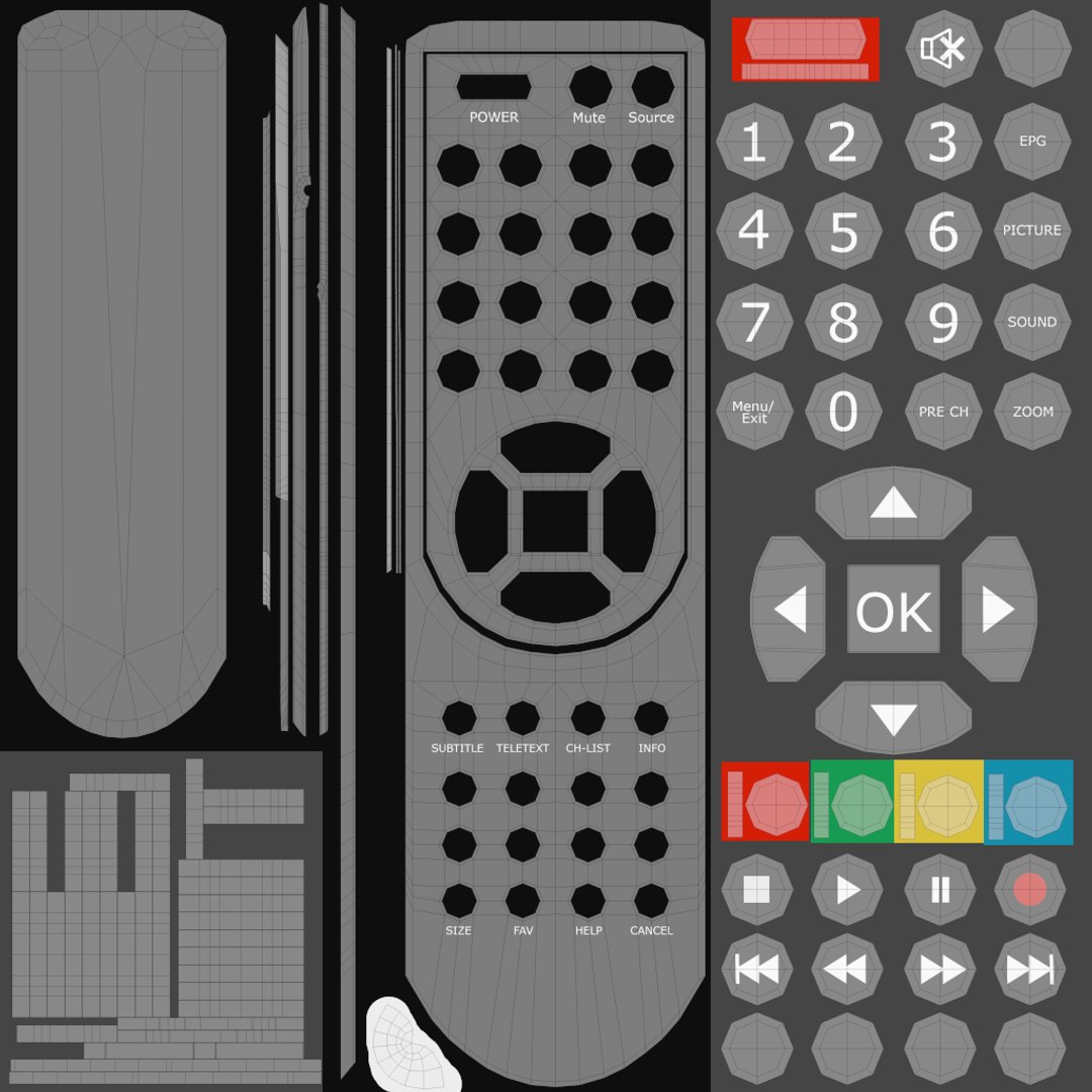 Tv Remote Control 3D Model - TurboSquid 1978645