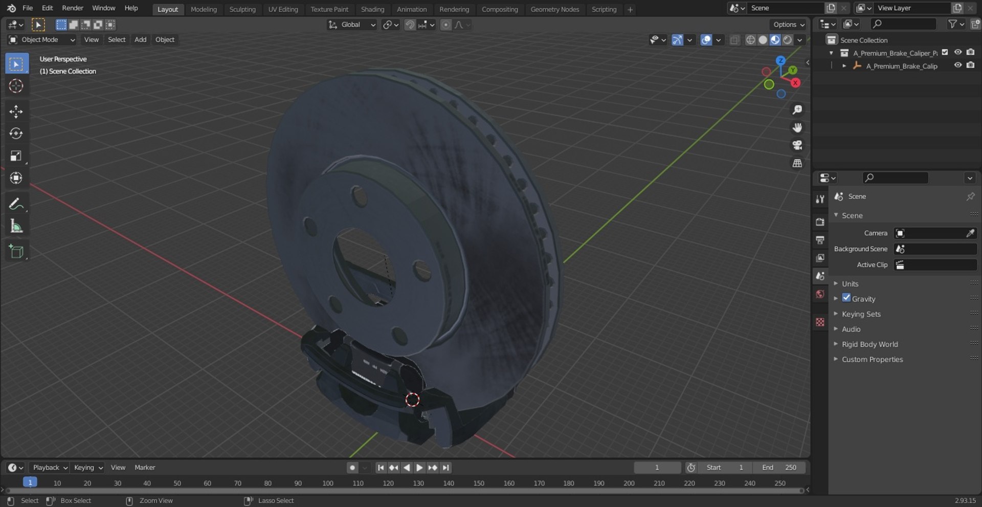 A-Premium Brake Caliper Pads Disk 3D Model - TurboSquid 2045386