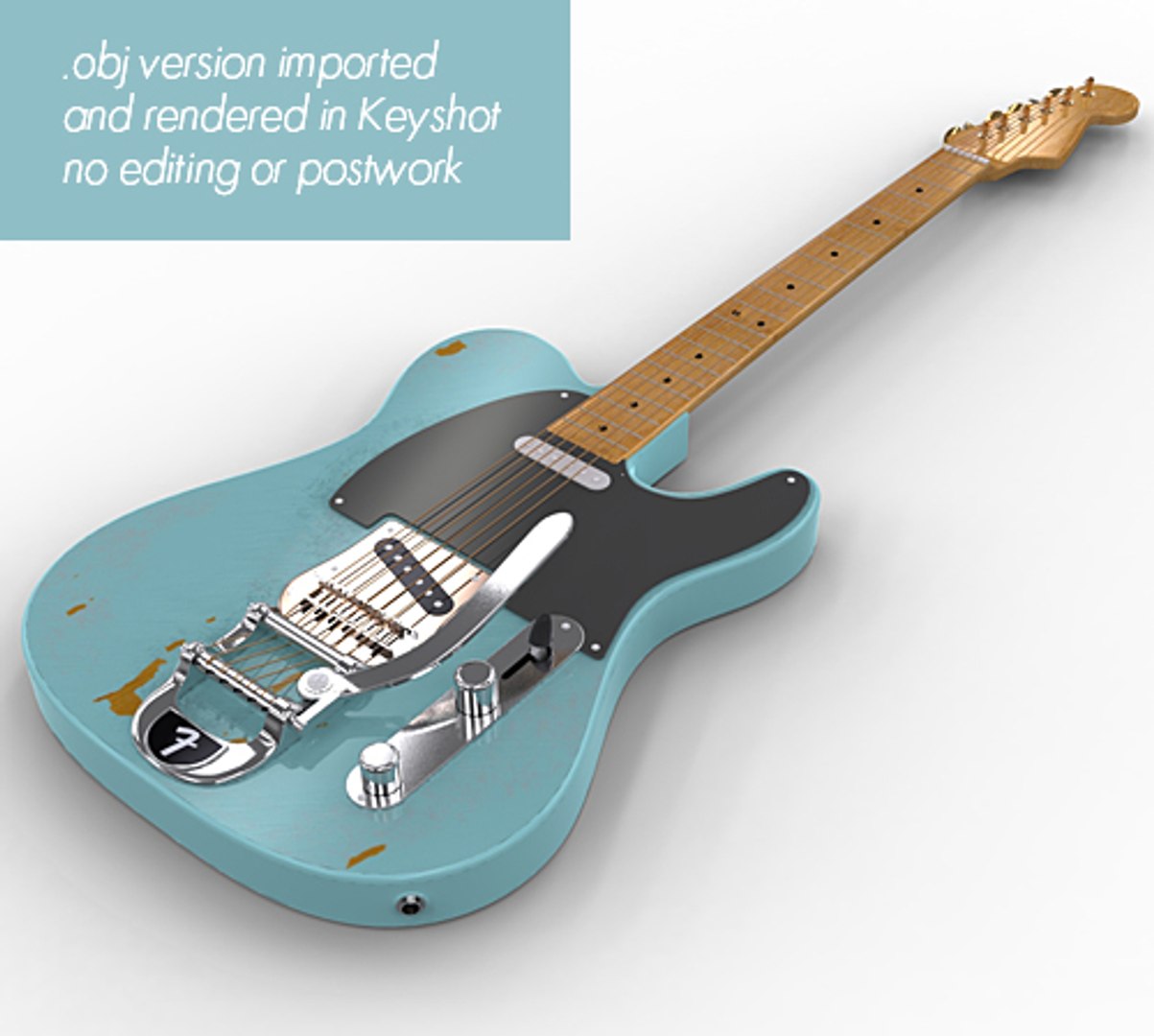 3d Fender Telecaster Lightwave Electric Guitar