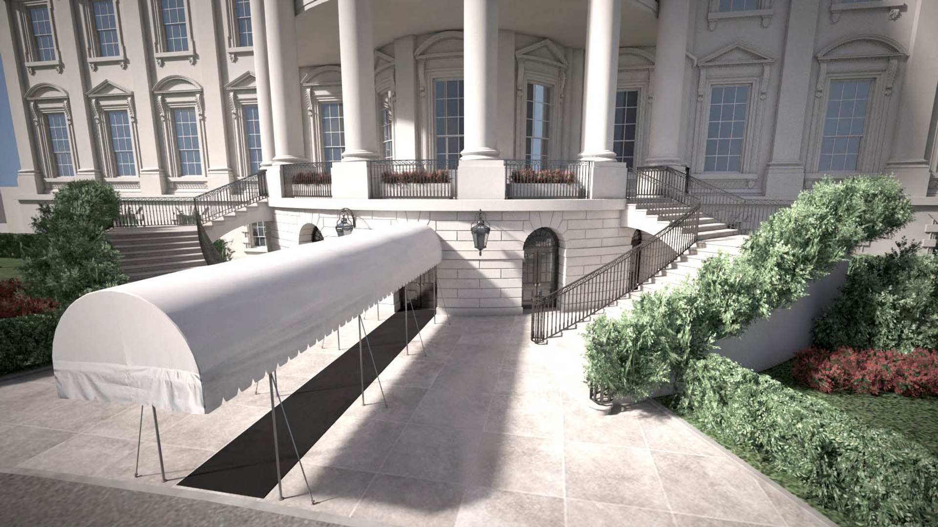 3D Usa White House Model - TurboSquid 1237424