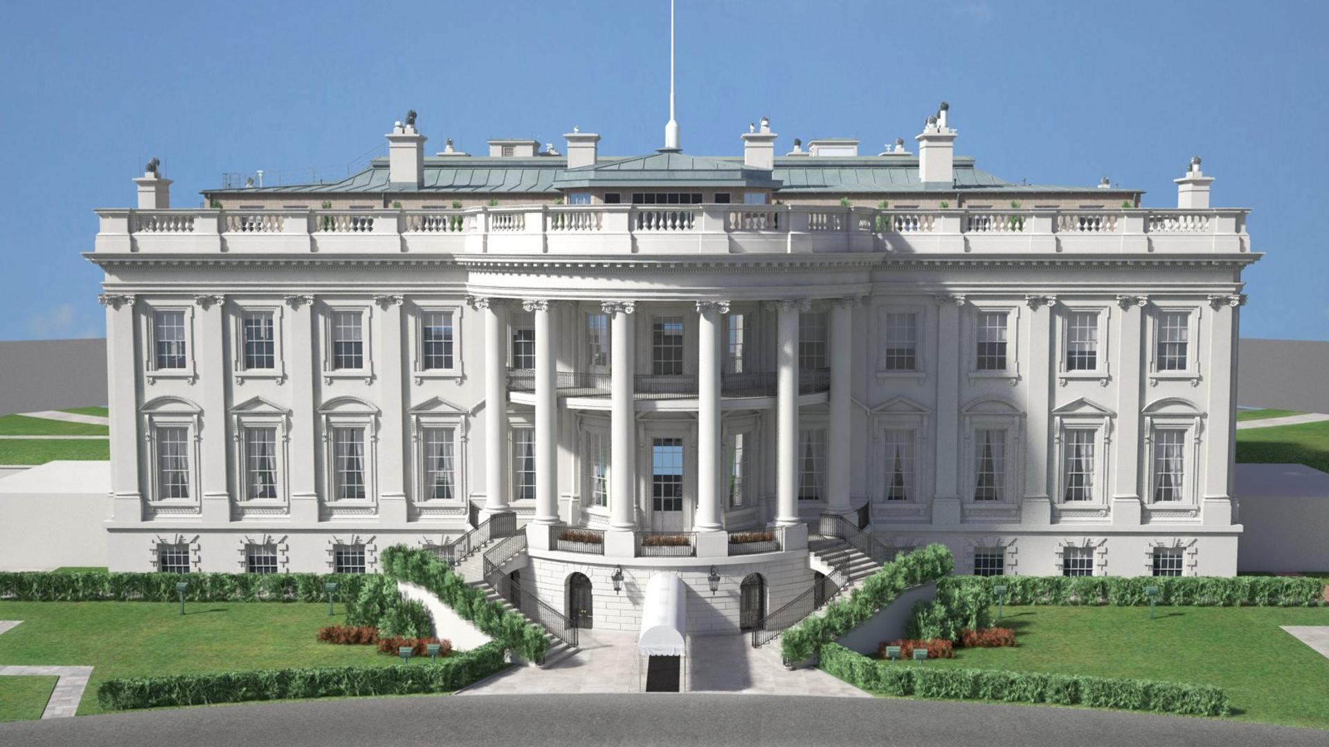 3D Usa White House Model - TurboSquid 1237424