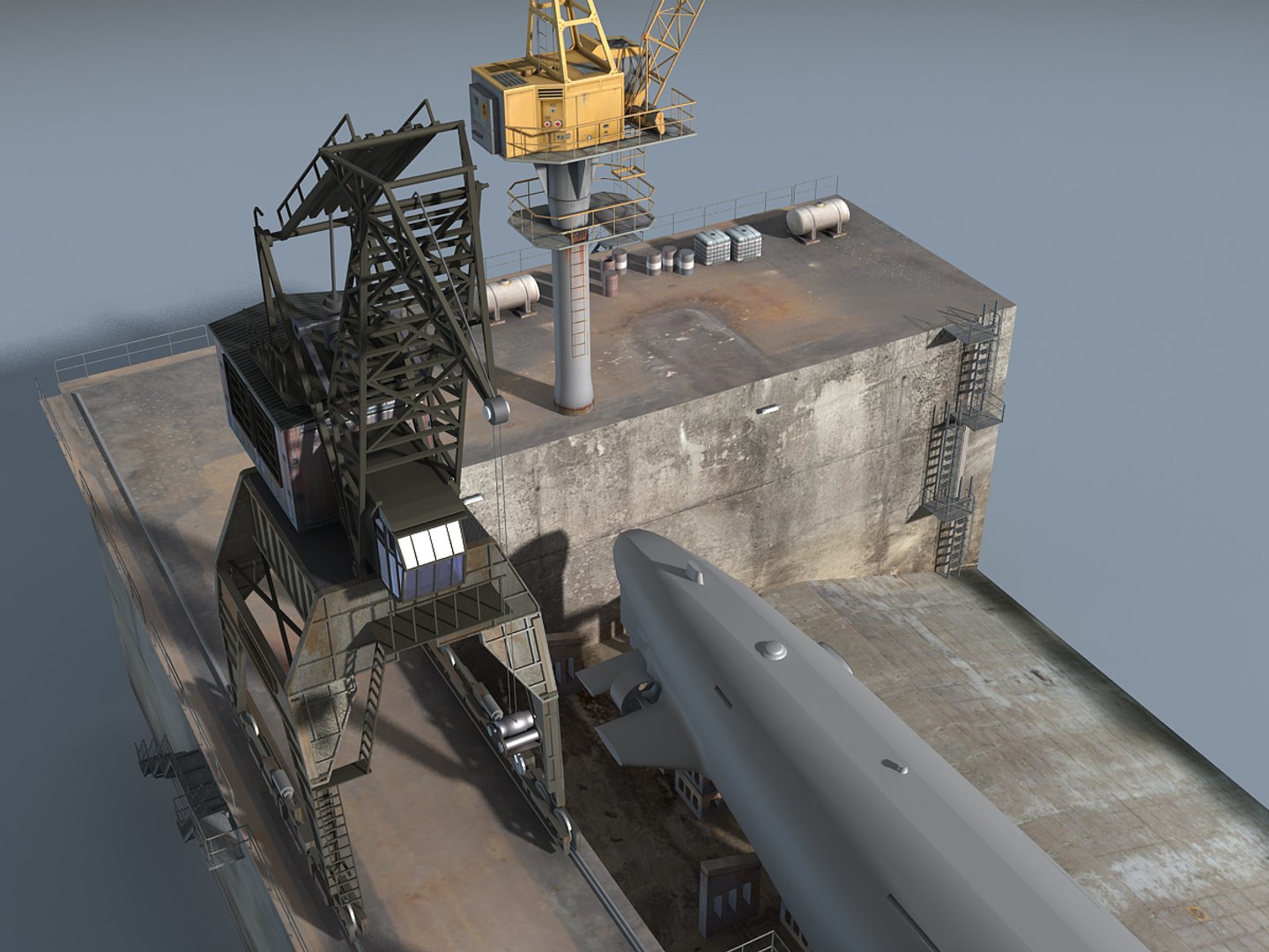 Dry dock submarine 3D model - TurboSquid 1196963