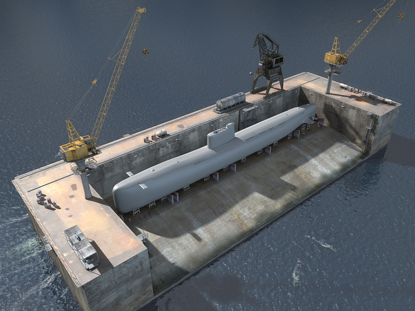 Dry Dock Submarine 3D Model - TurboSquid 1196963