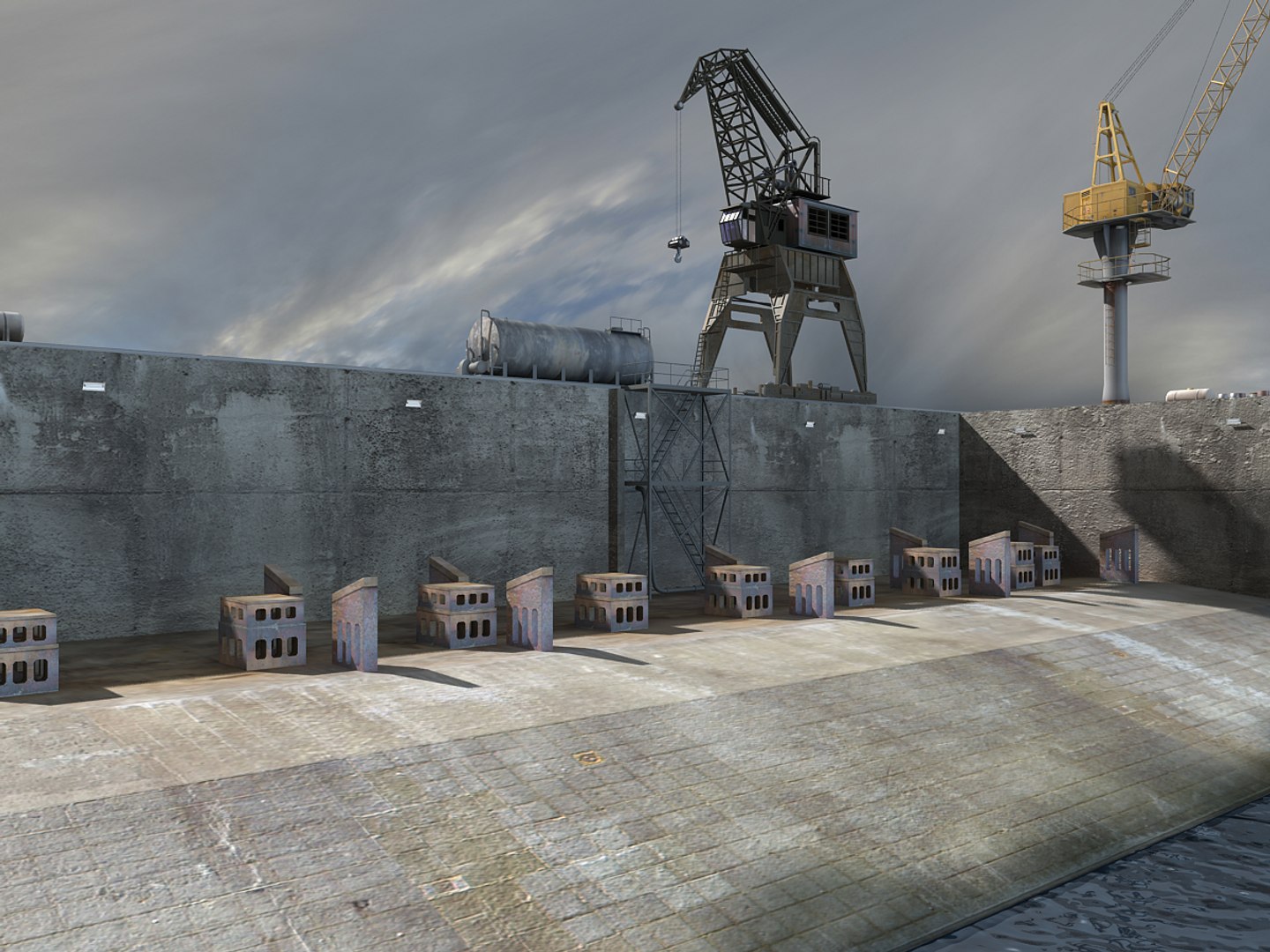 Dry dock submarine 3D model - TurboSquid 1196963