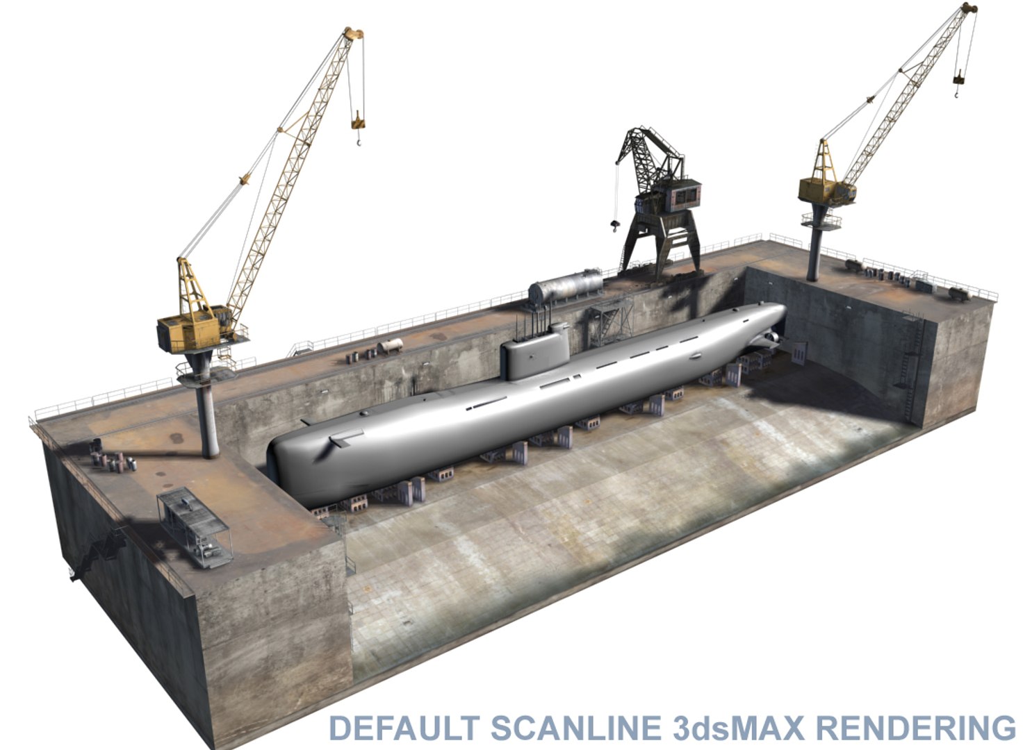 Dry dock submarine 3D model - TurboSquid 1196963