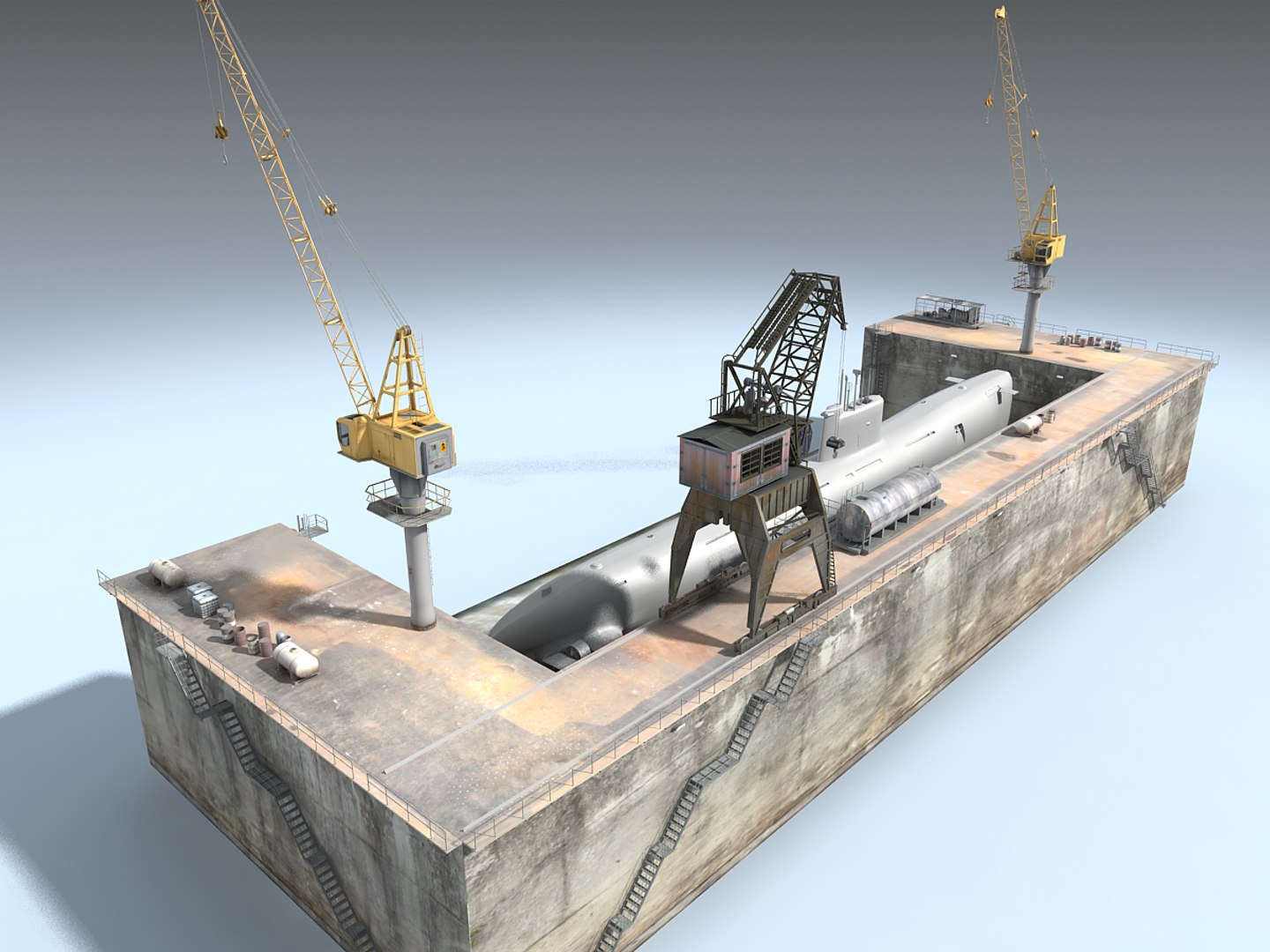 Dry dock submarine 3D model - TurboSquid 1196963
