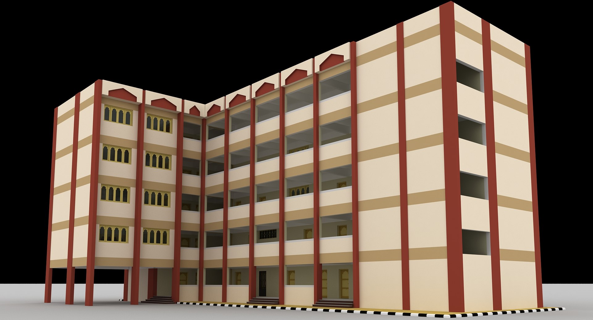 School building 3D model - TurboSquid 1556196