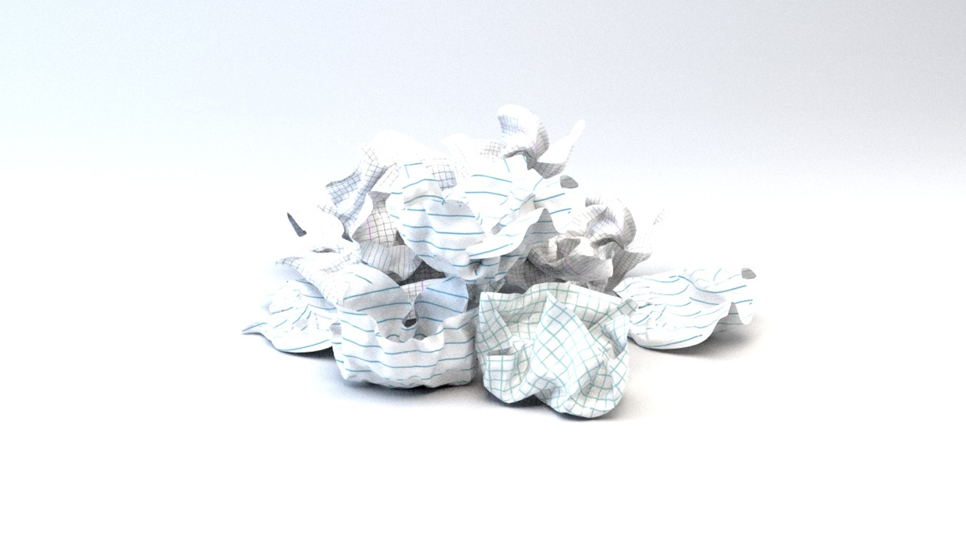 Crushed Paper Balls 3D Model - TurboSquid 1531640