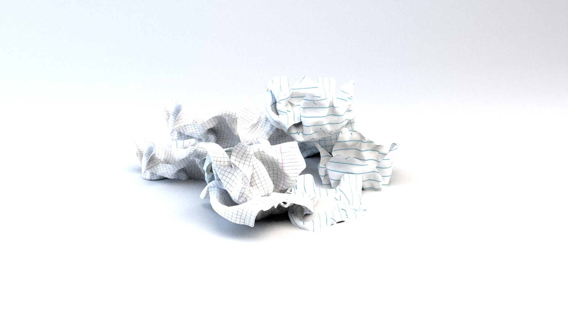 Crushed Paper Balls 3D Model - TurboSquid 1531640