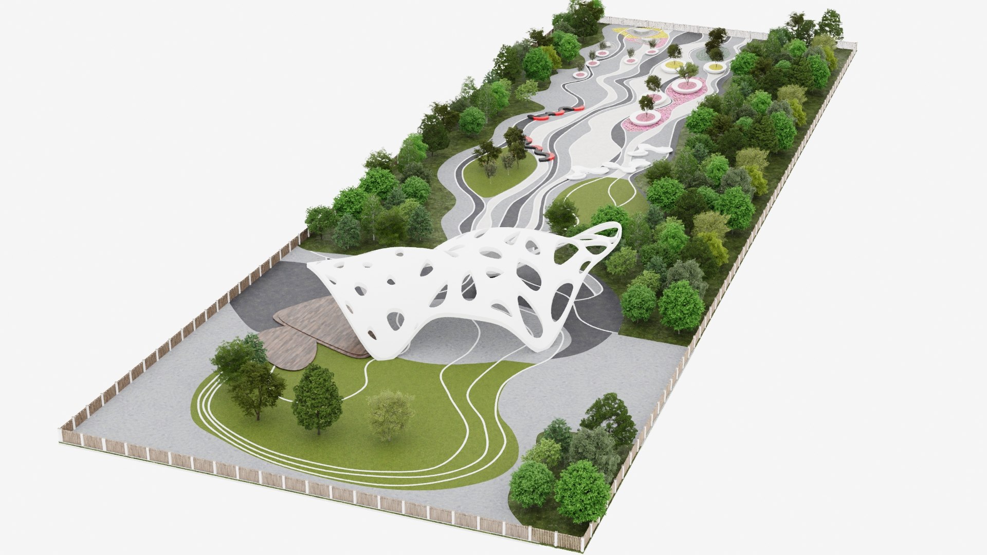Modern City Park 3D Scene 3D Model - TurboSquid 2198453