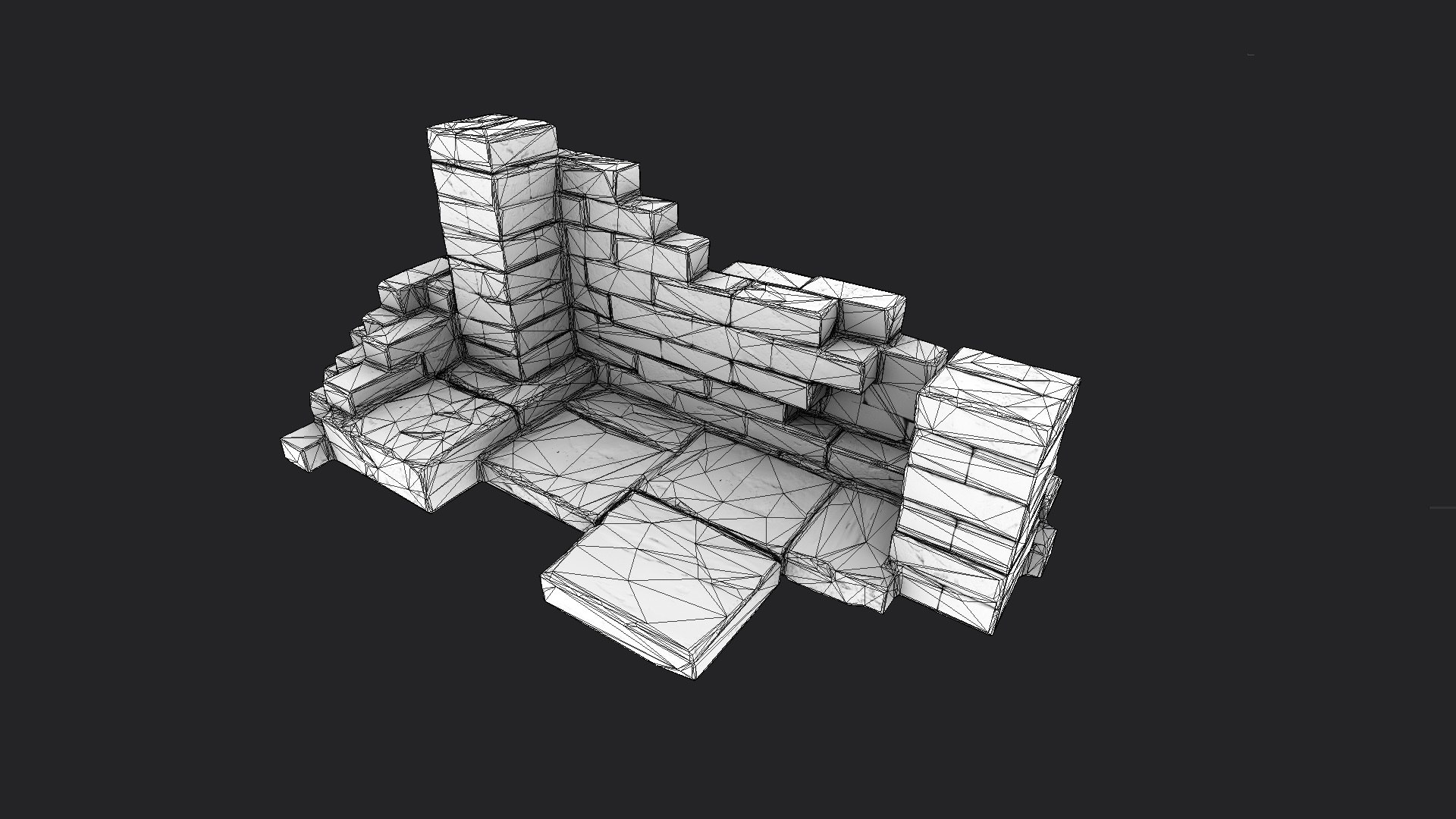 3D Old Ruined Wall - TurboSquid 2428352