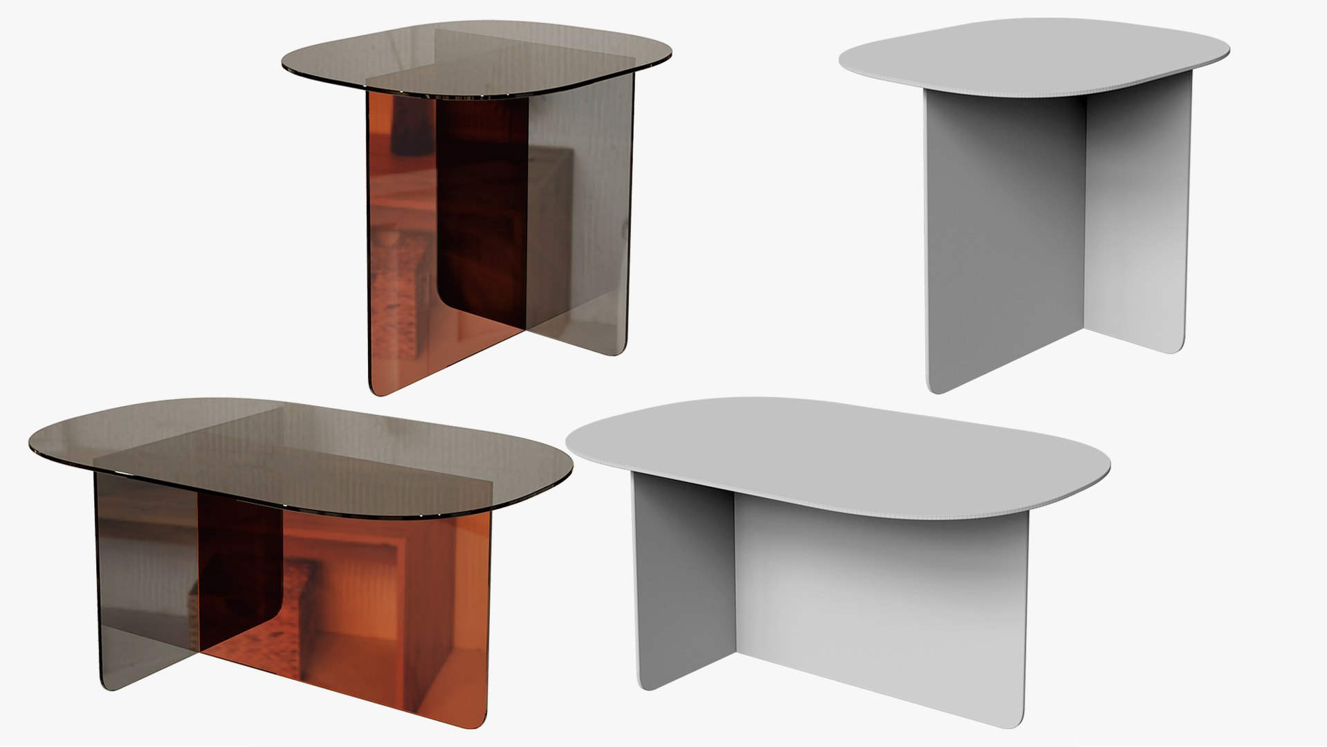 3D Miniforms Chap Glass Coffeeside Table - TurboSquid 2010137