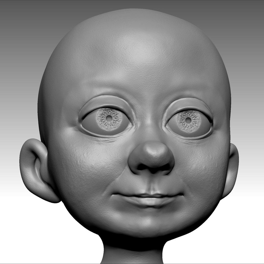 Obj Beauty Cartoon Boy Head