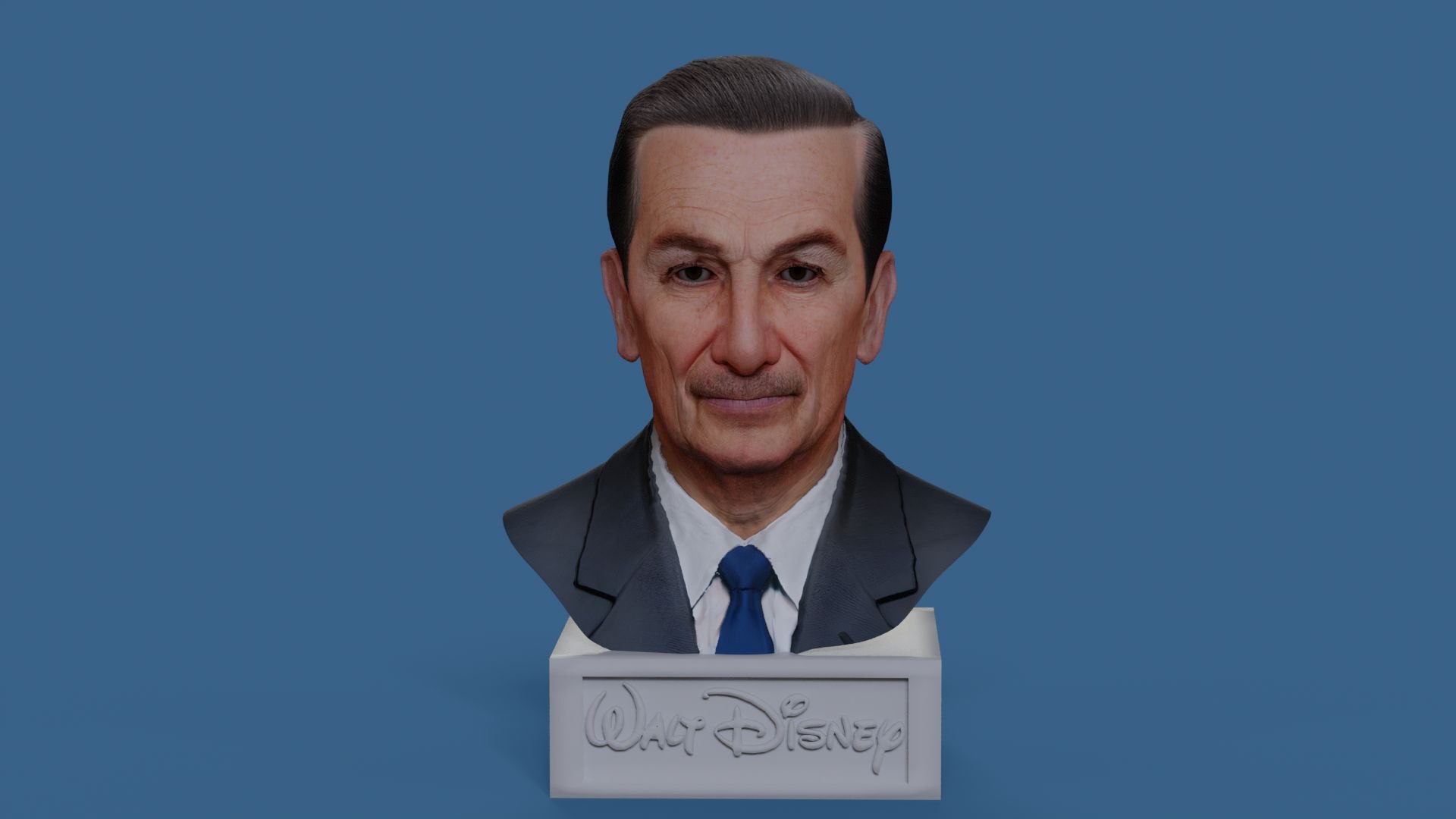 3D Model Walt Disney Real-Time Renderable Bust Fan Art - TurboSquid 2519749
