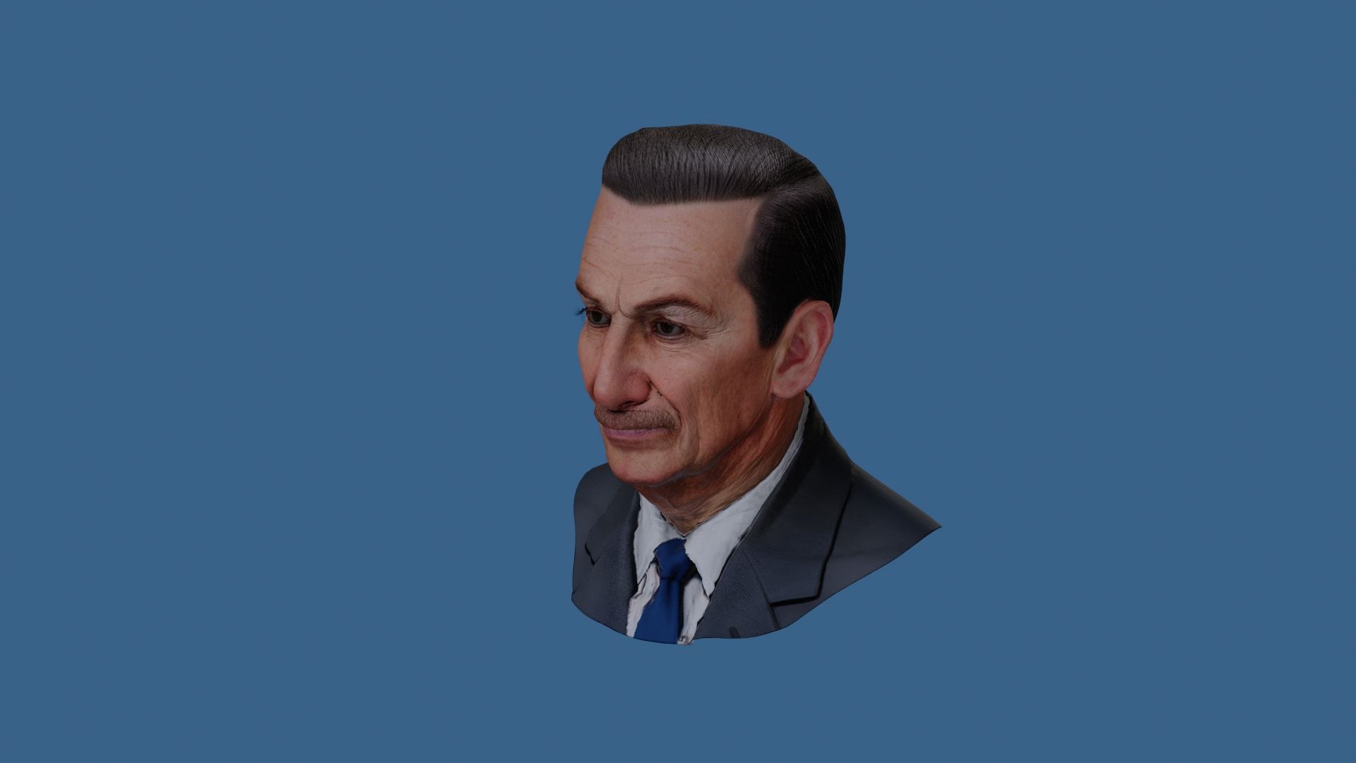 3D Model Walt Disney Real-Time Renderable Bust Fan Art - TurboSquid 2519749