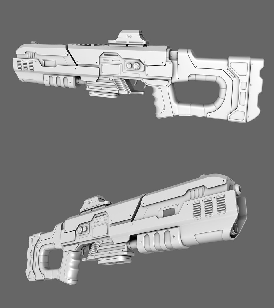 sci-fi rifle gun 3d model