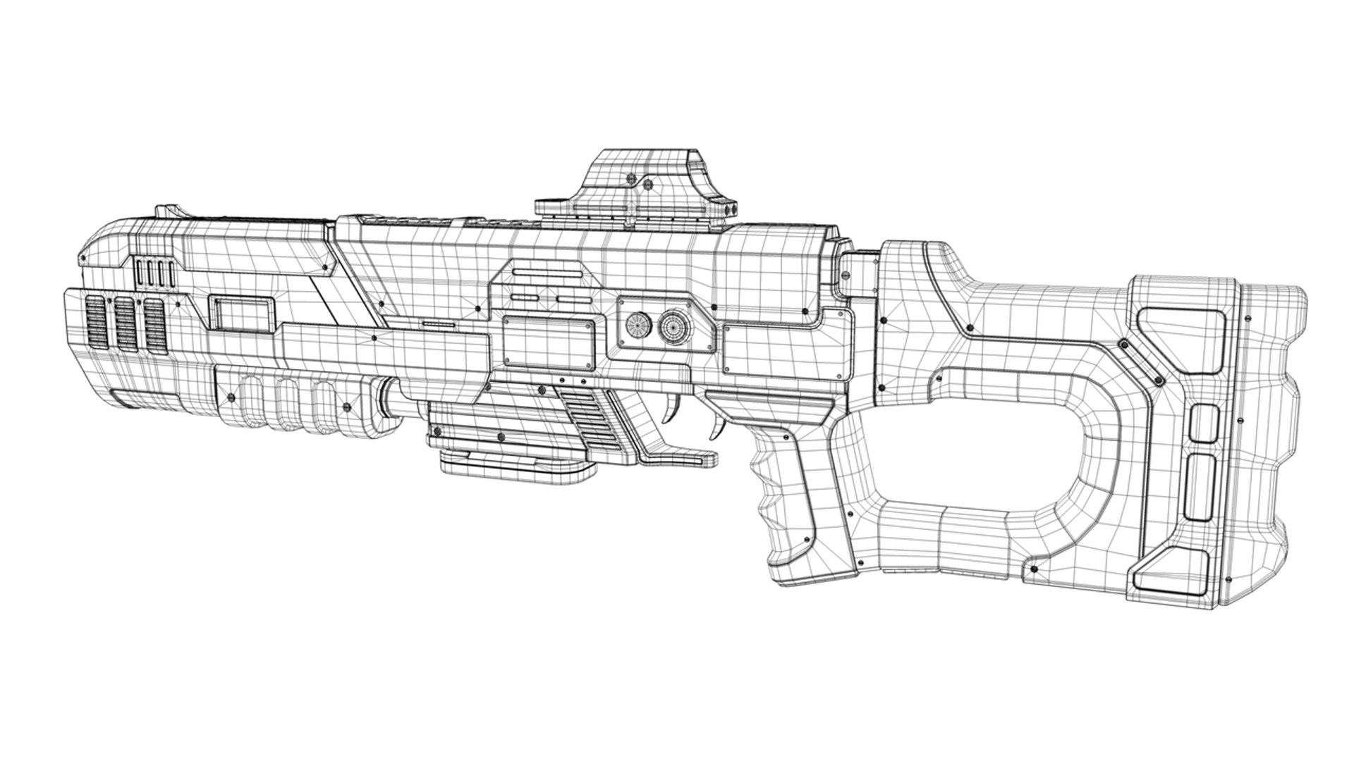 sci-fi rifle gun 3d model