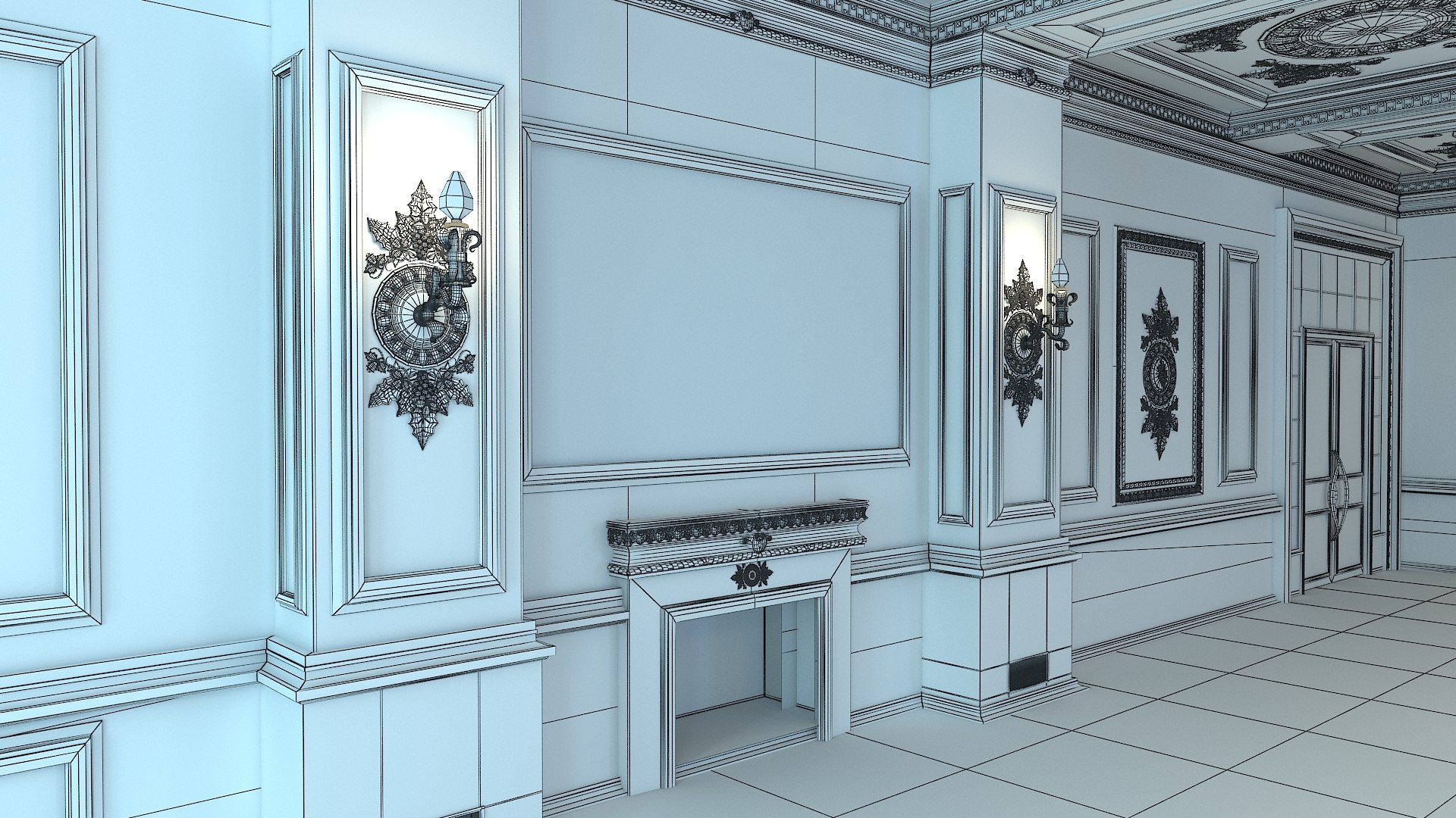 3D scene classic wooden interior - TurboSquid 1552705