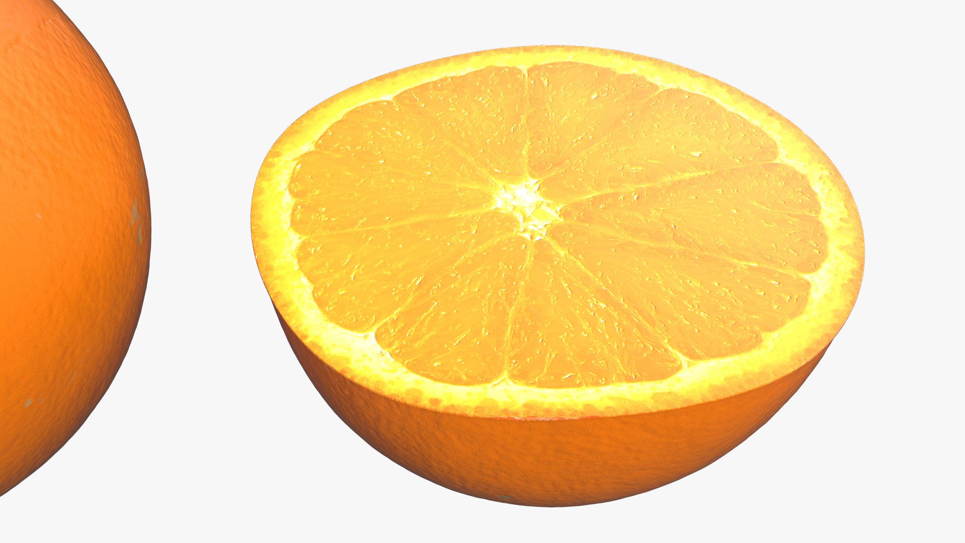 Orange And Sliced 4K PBR 3D Model - TurboSquid 1873962