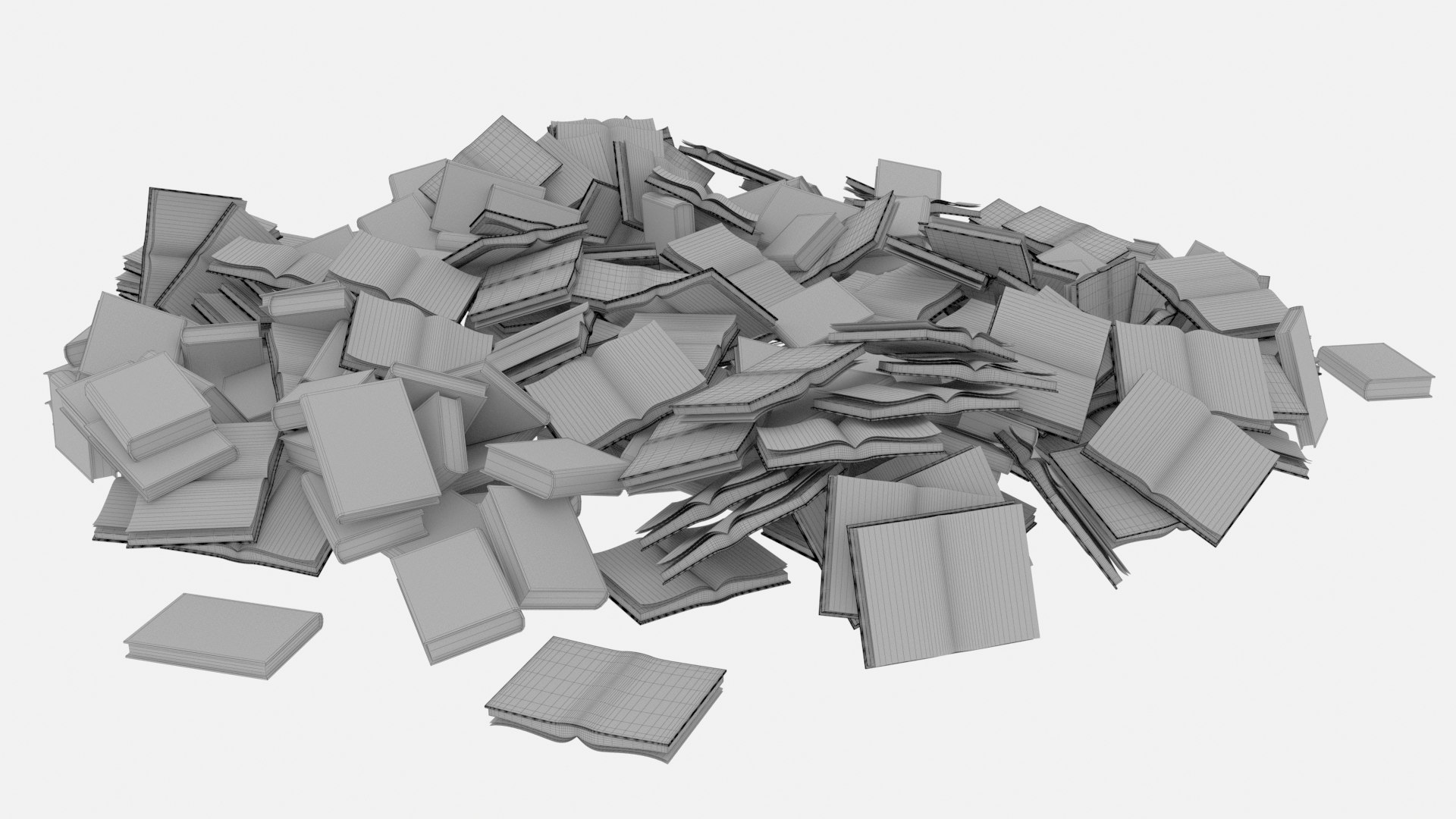 Old Book Pile Big 3D Model - TurboSquid 2054173