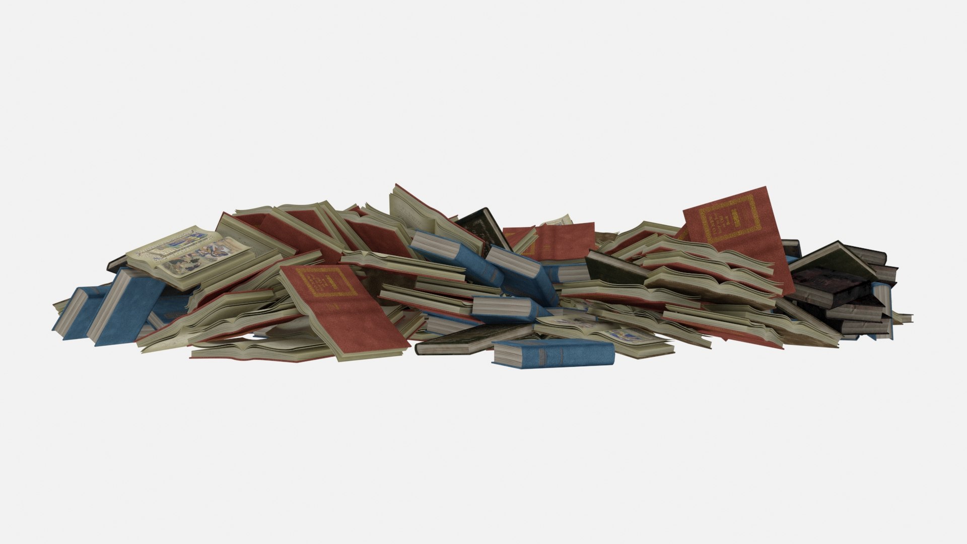 Old Book Pile Big 3D Model - TurboSquid 2054173