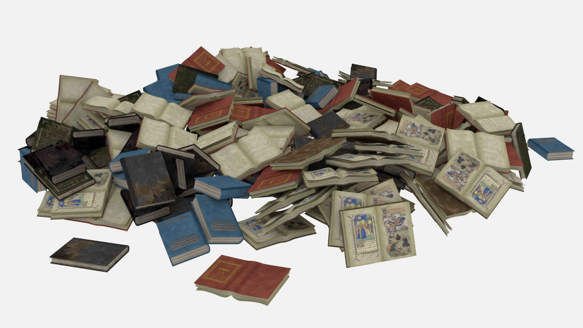 Old Book Pile Big 3D model - TurboSquid 2054173