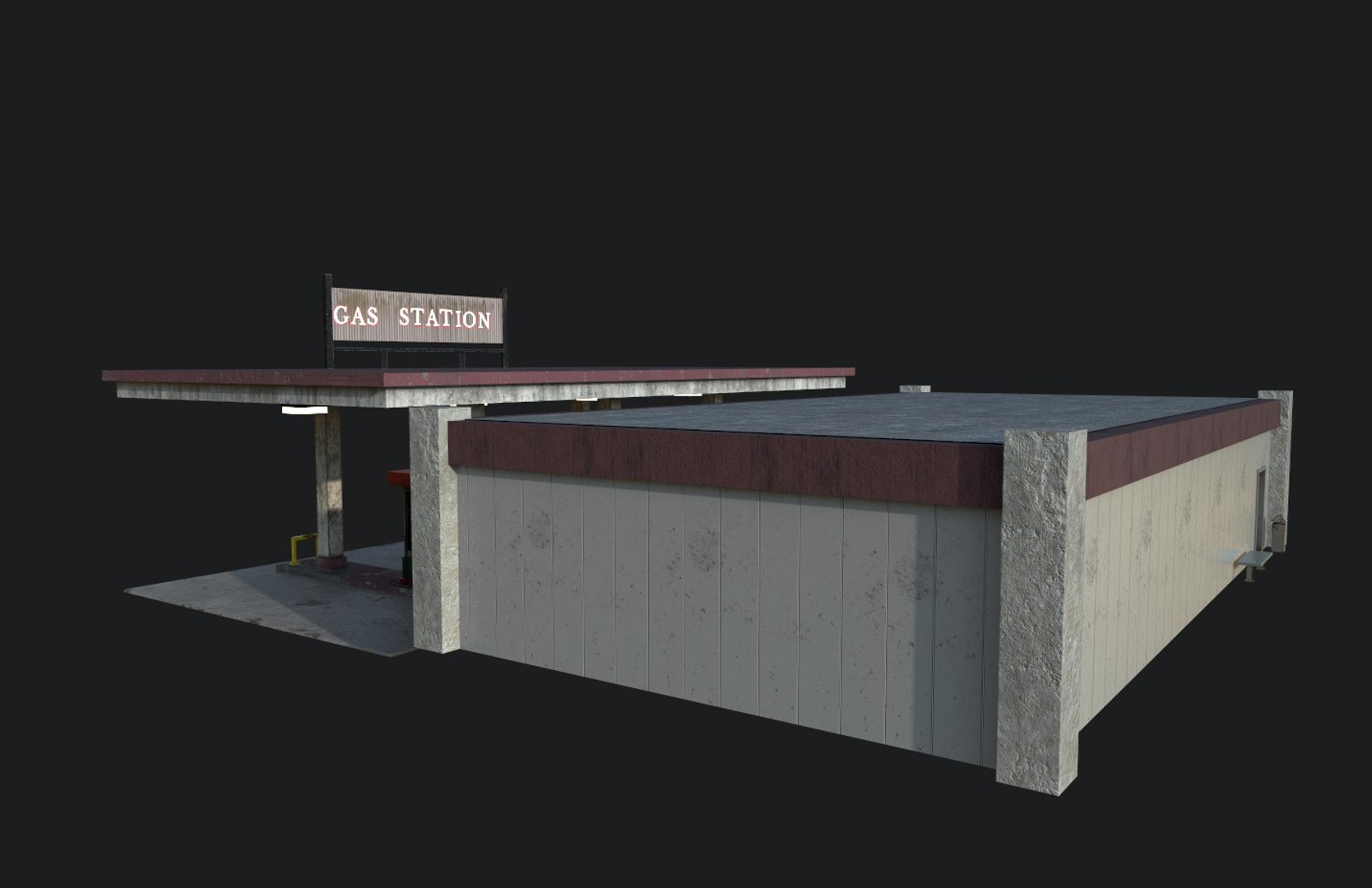Low-poly Gas Station 3D Model - TurboSquid 1552688