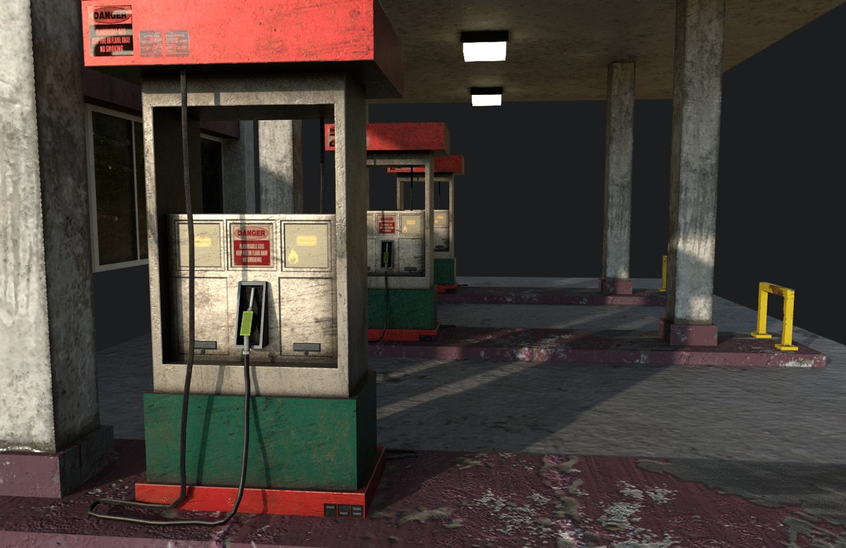 Low-poly Gas Station 3D Model - TurboSquid 1552688