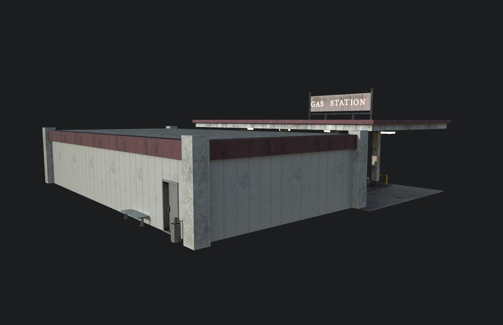 Low-poly Gas Station 3D Model - TurboSquid 1552688
