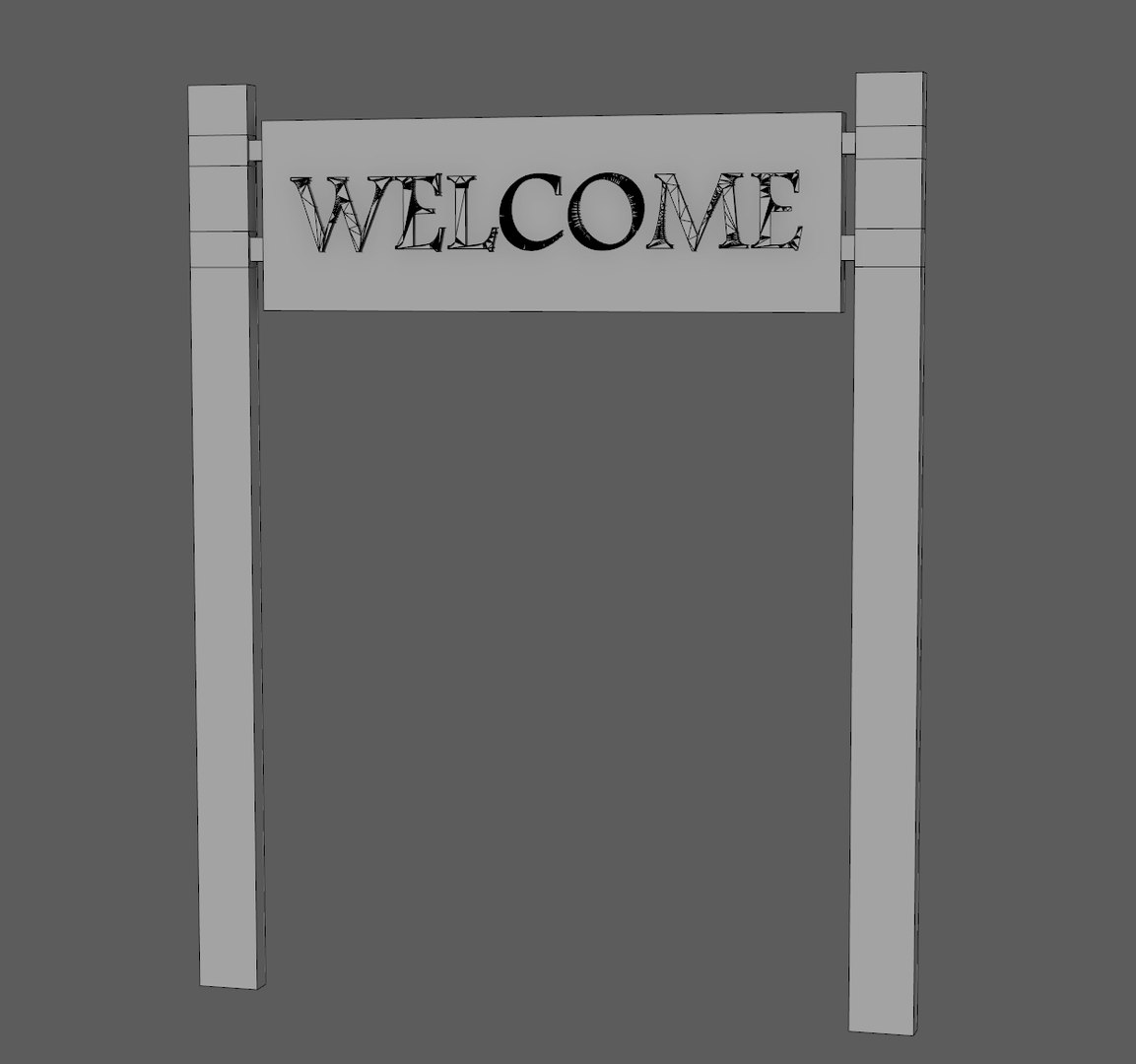 Free Welcome Town Sign Model - TurboSquid 1278160