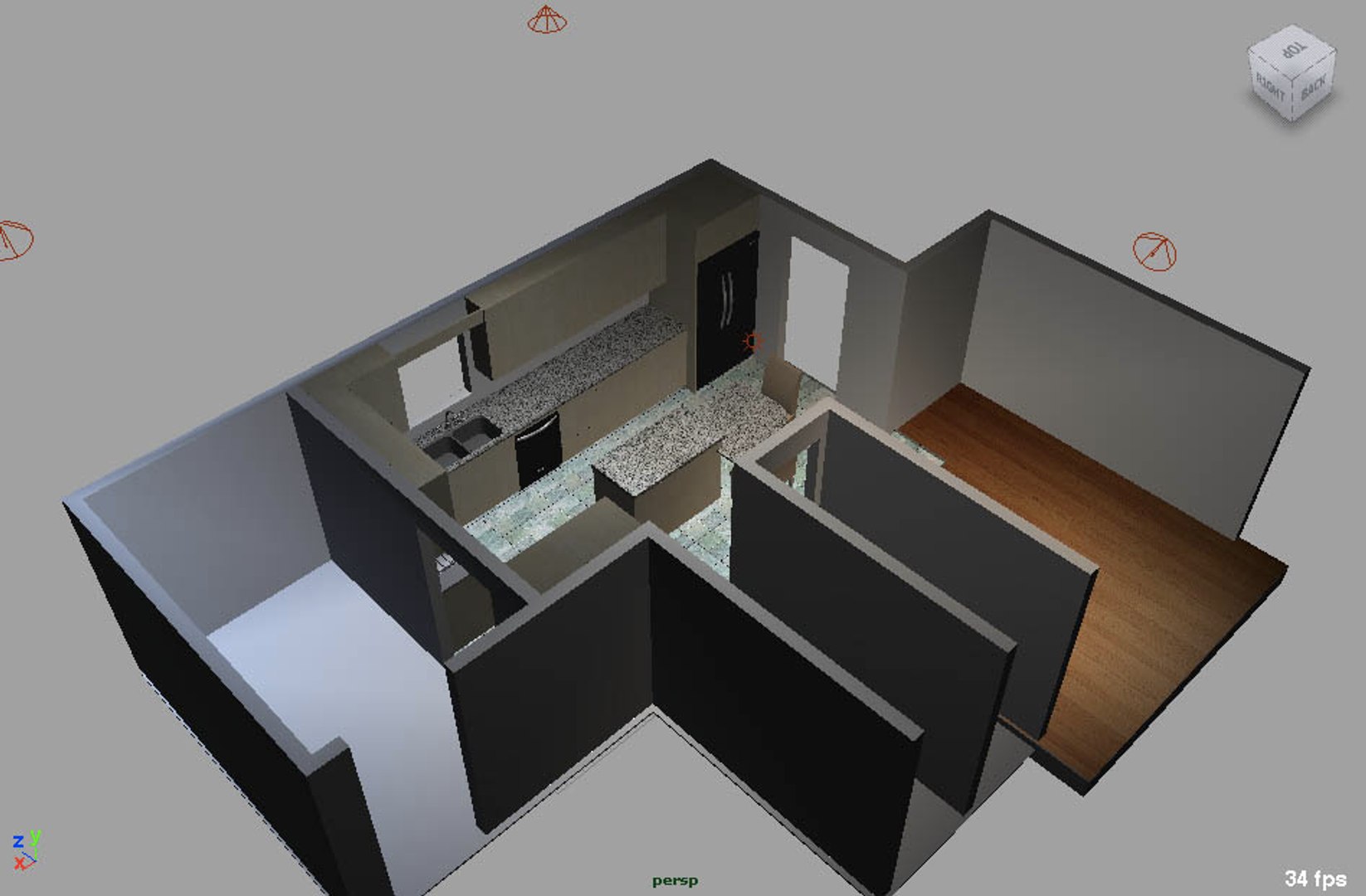 Floorplan Kitchen 3d Obj