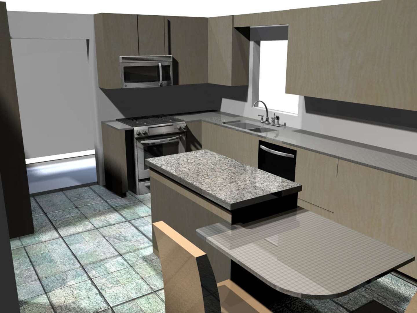Floorplan Kitchen 3d Obj